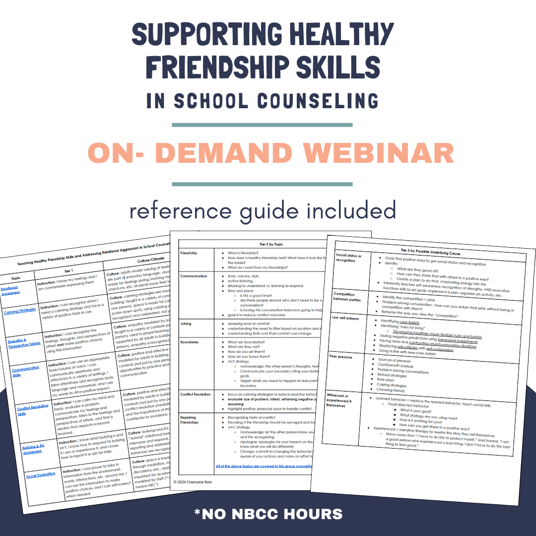 Supporting Healthy Friendship Skills in School Counseling On-Demand We ...