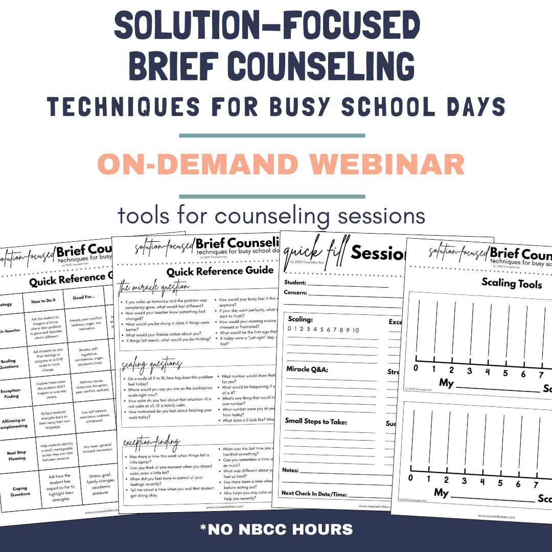 Solution-Focused Brief Counseling Techniques for Busy School Days On-D ...