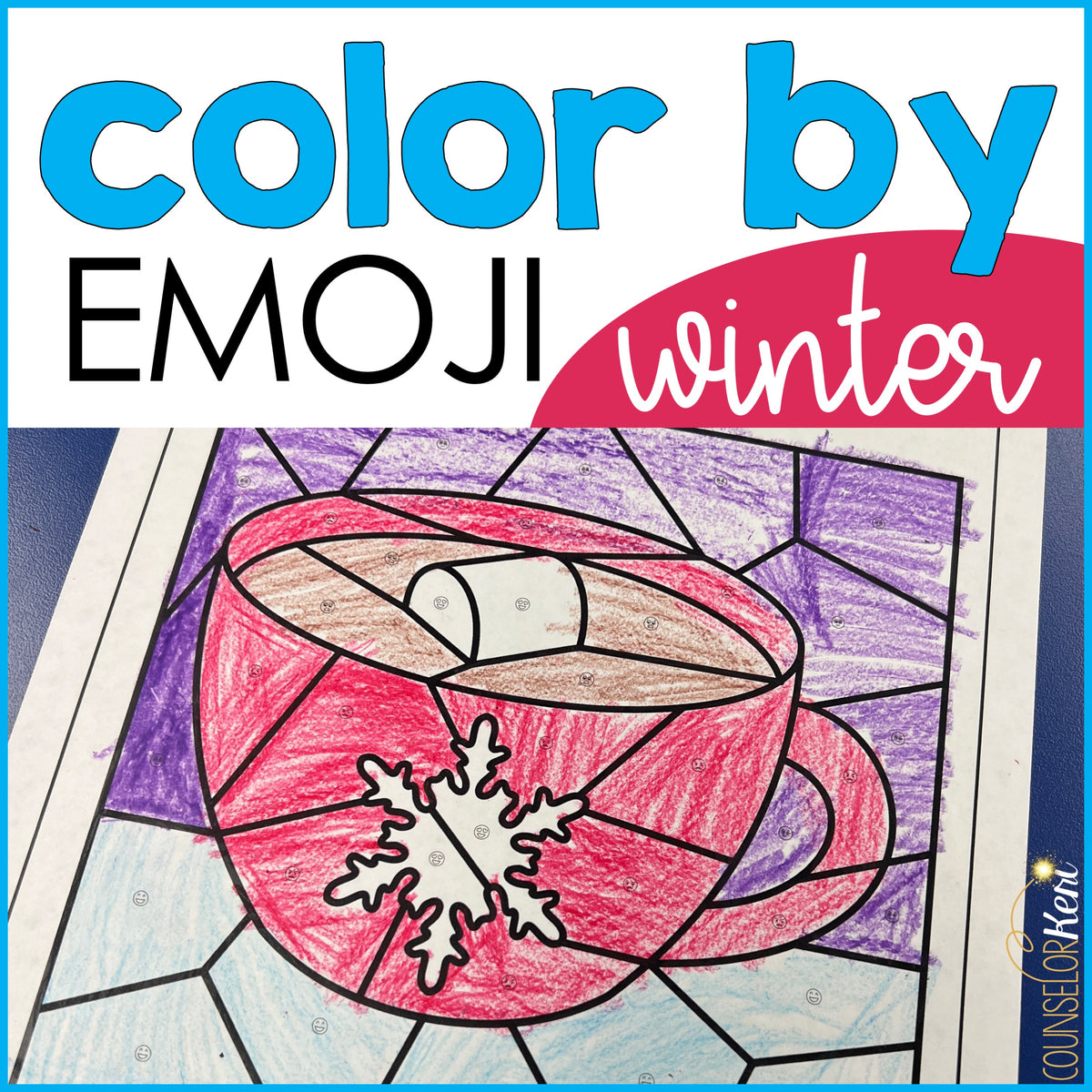 Winter Color by Feeling Activity: Identify Feelings Color by Emoji Cou ...