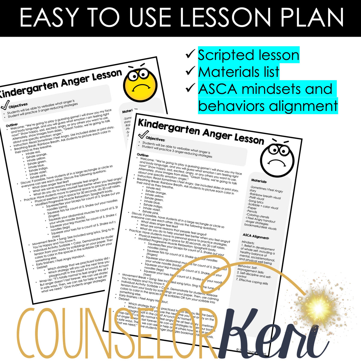 Anger Counseling Activity: Anger Lesson for Kindergarten Counseling ...