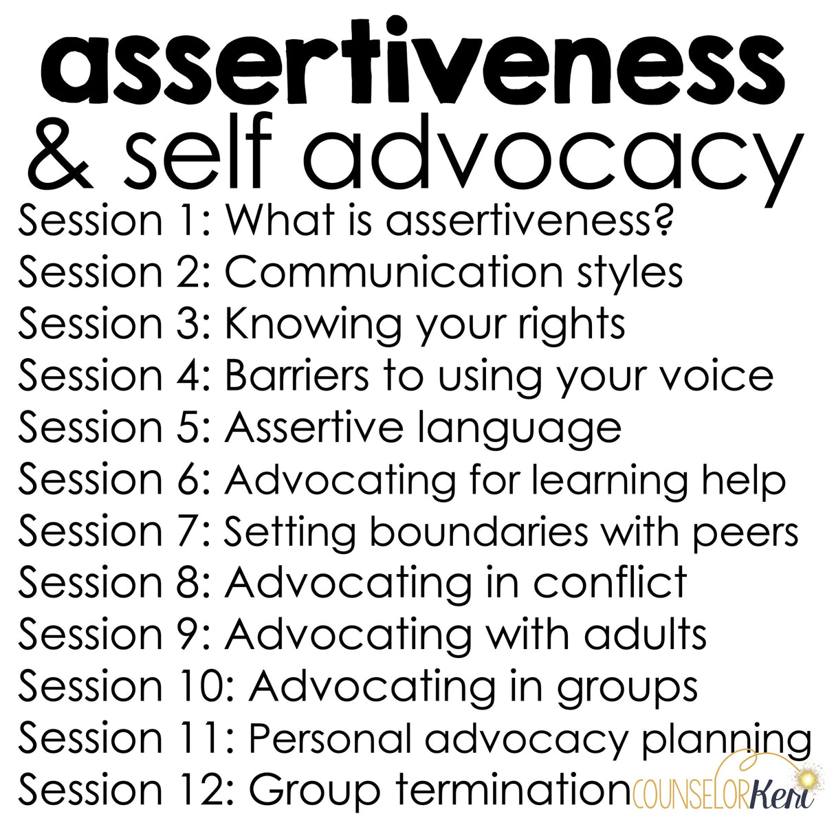 Assertiveness and Self Advocacy Small Group Counseling Curriculum ...