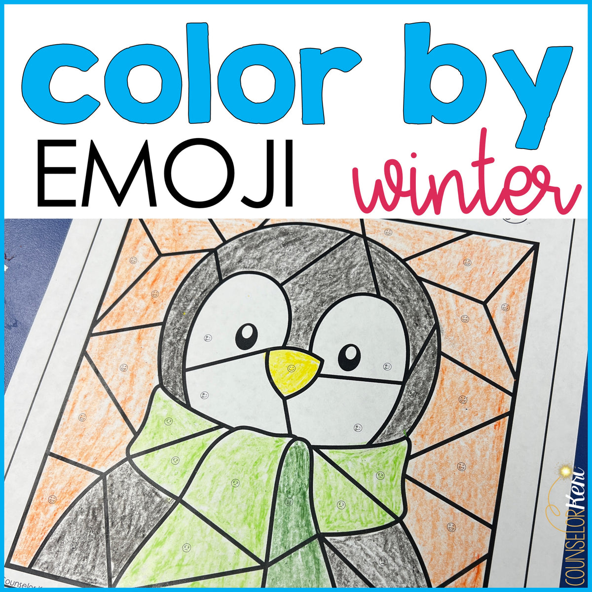 Winter Color by Feeling Activity: Identify Feelings Color by Emoji Cou ...