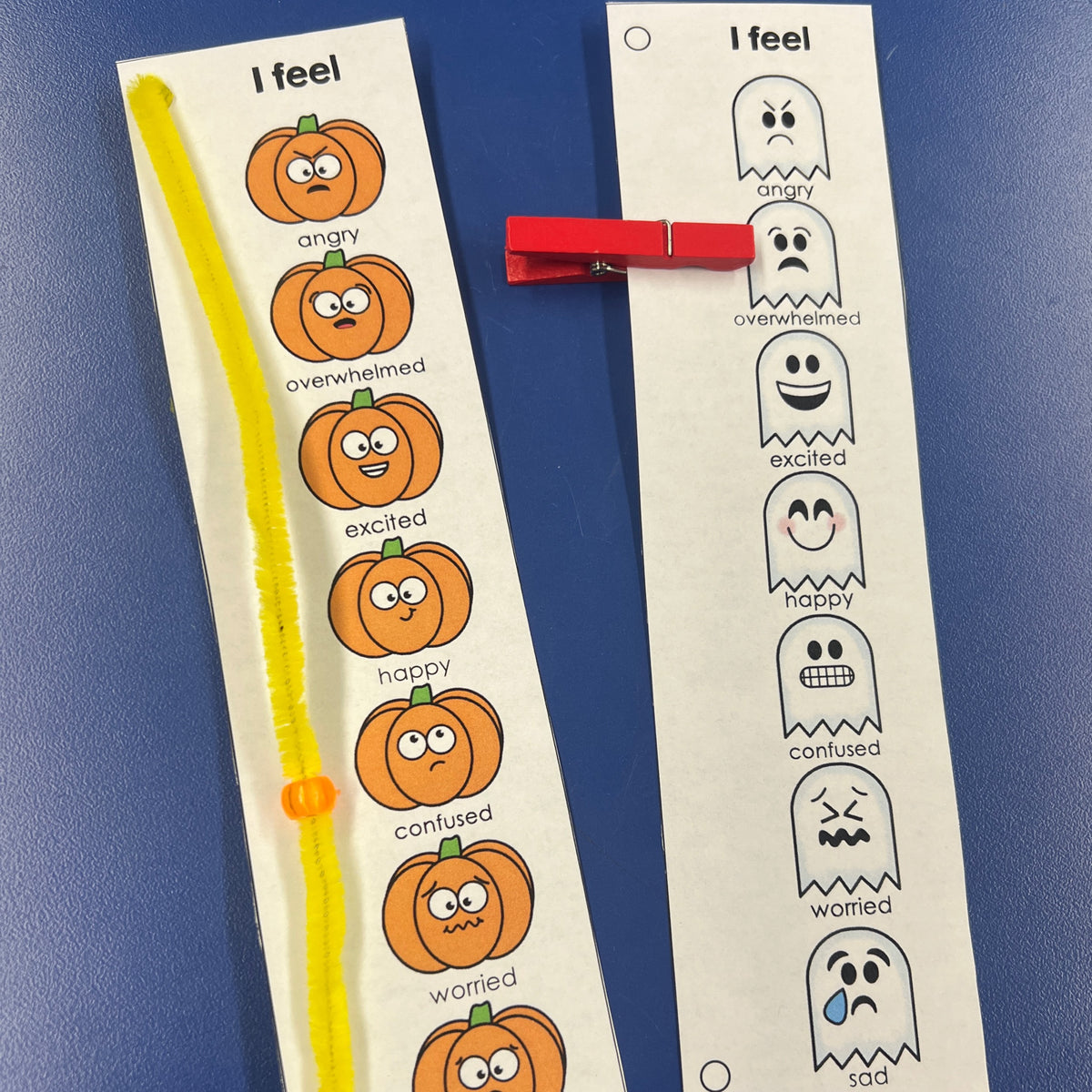 Halloween Feelings Activity: Halloween Emoji Sliders for Desk Feelings ...