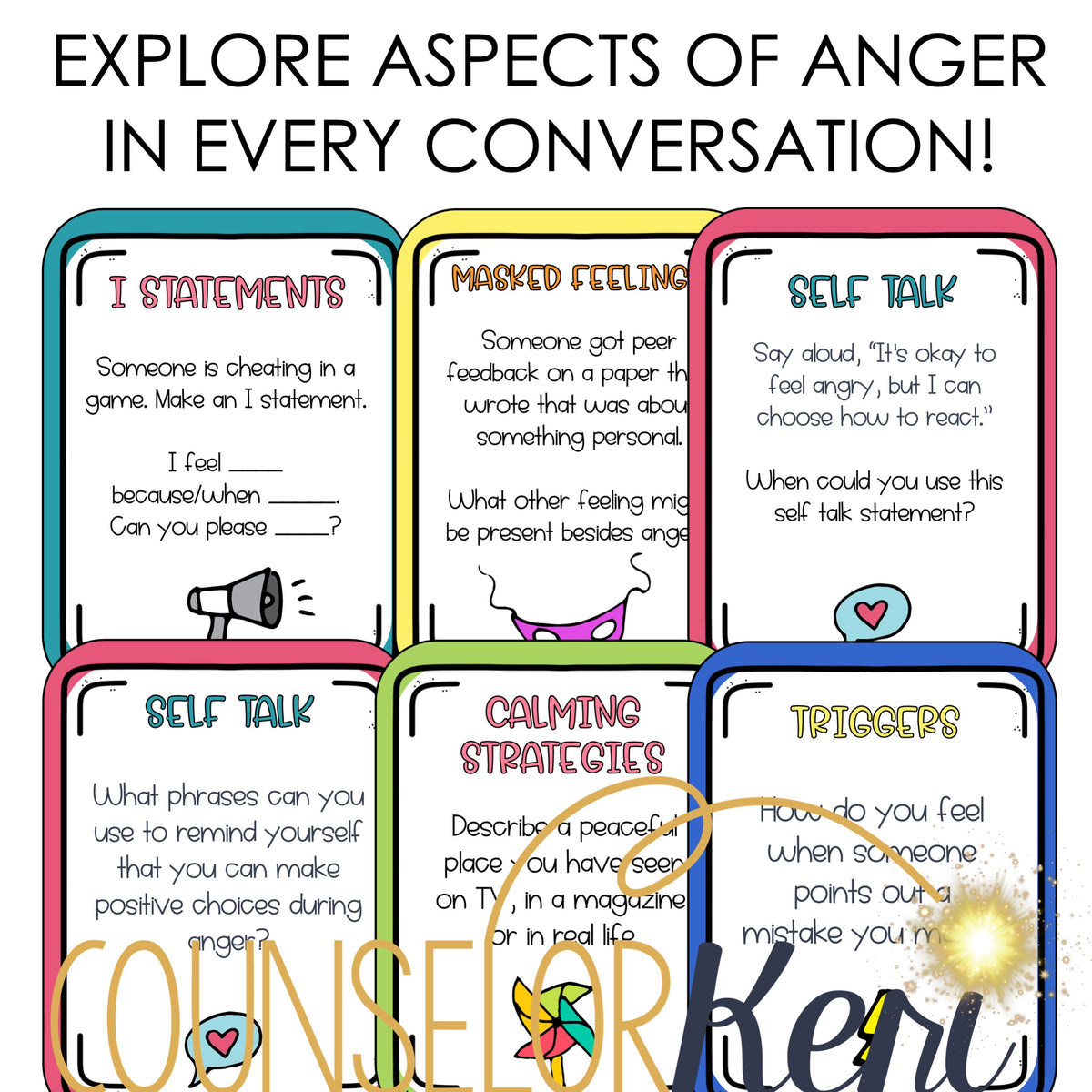 Anger Activity: Anger SEL Discussion Prompts for Counseling – Counselor ...