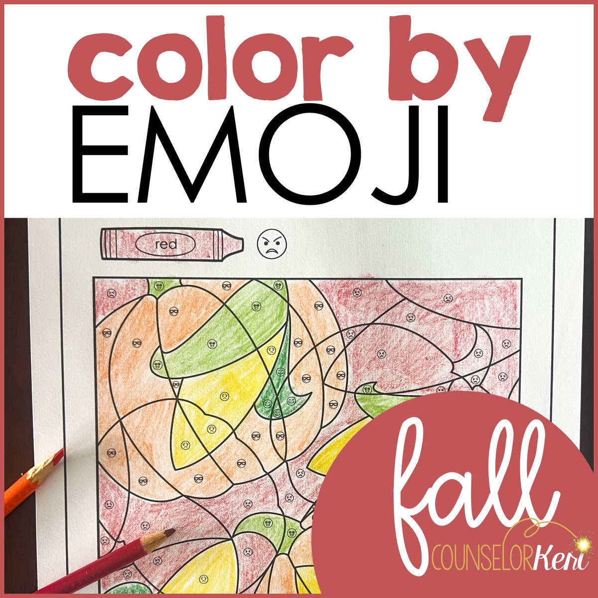 Fall Color by Feeling Activity: Identify Feelings with Color by Emoji ...