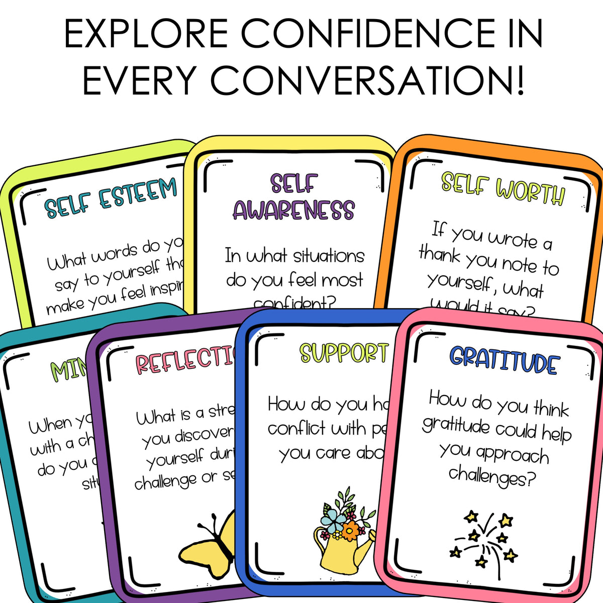 Confidence Activity: Confidence SEL Discussion Prompts for Counseling ...