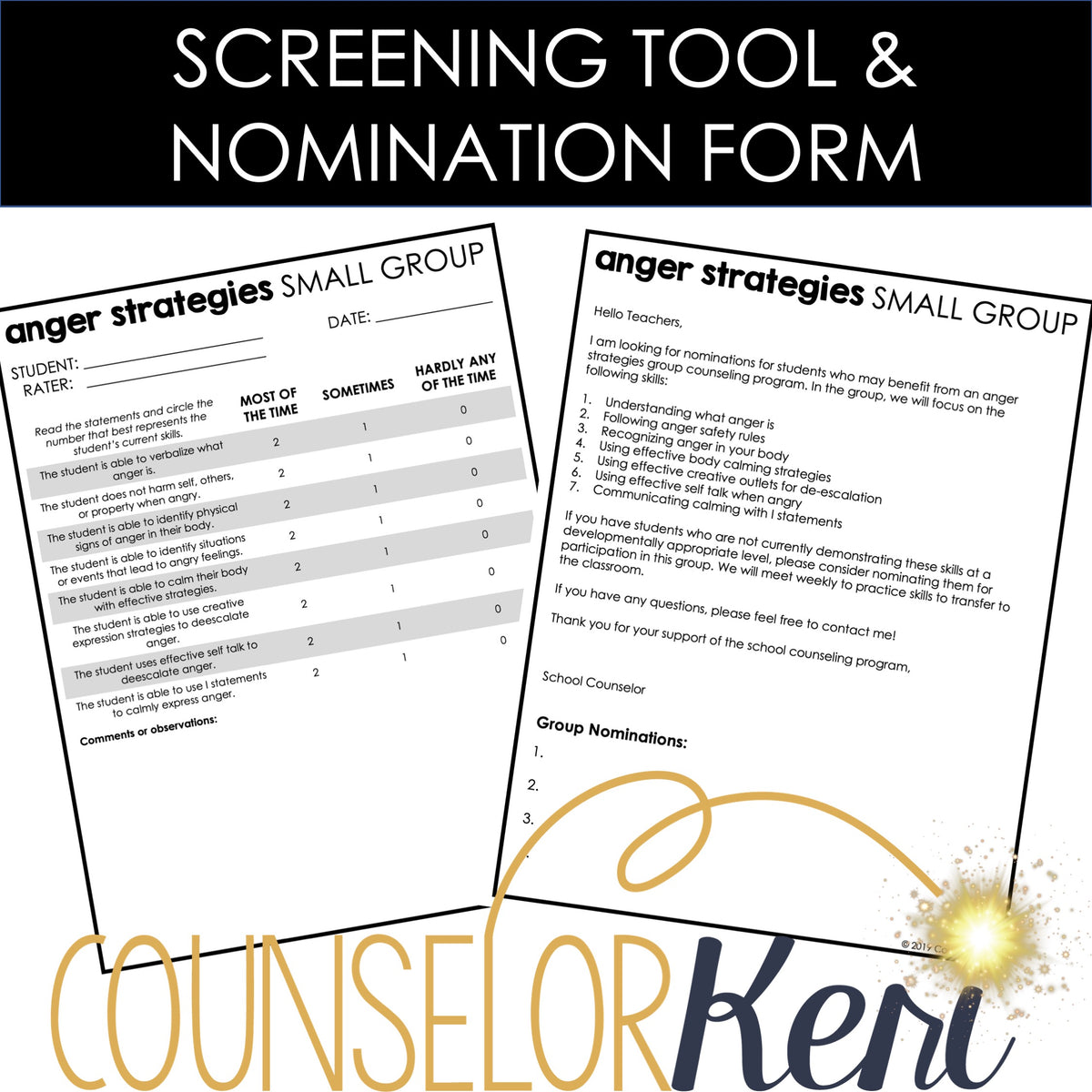 Kindergarten Anger Group: Managing Anger Activities for Group Counseli ...