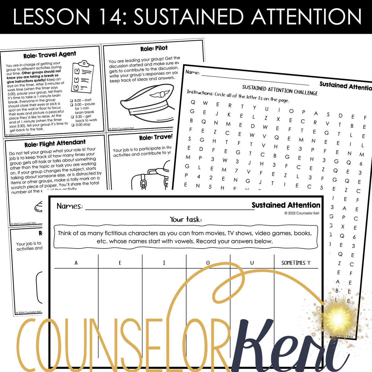 Sustained Attention Lesson: Executive Functioning Classroom Counseling ...