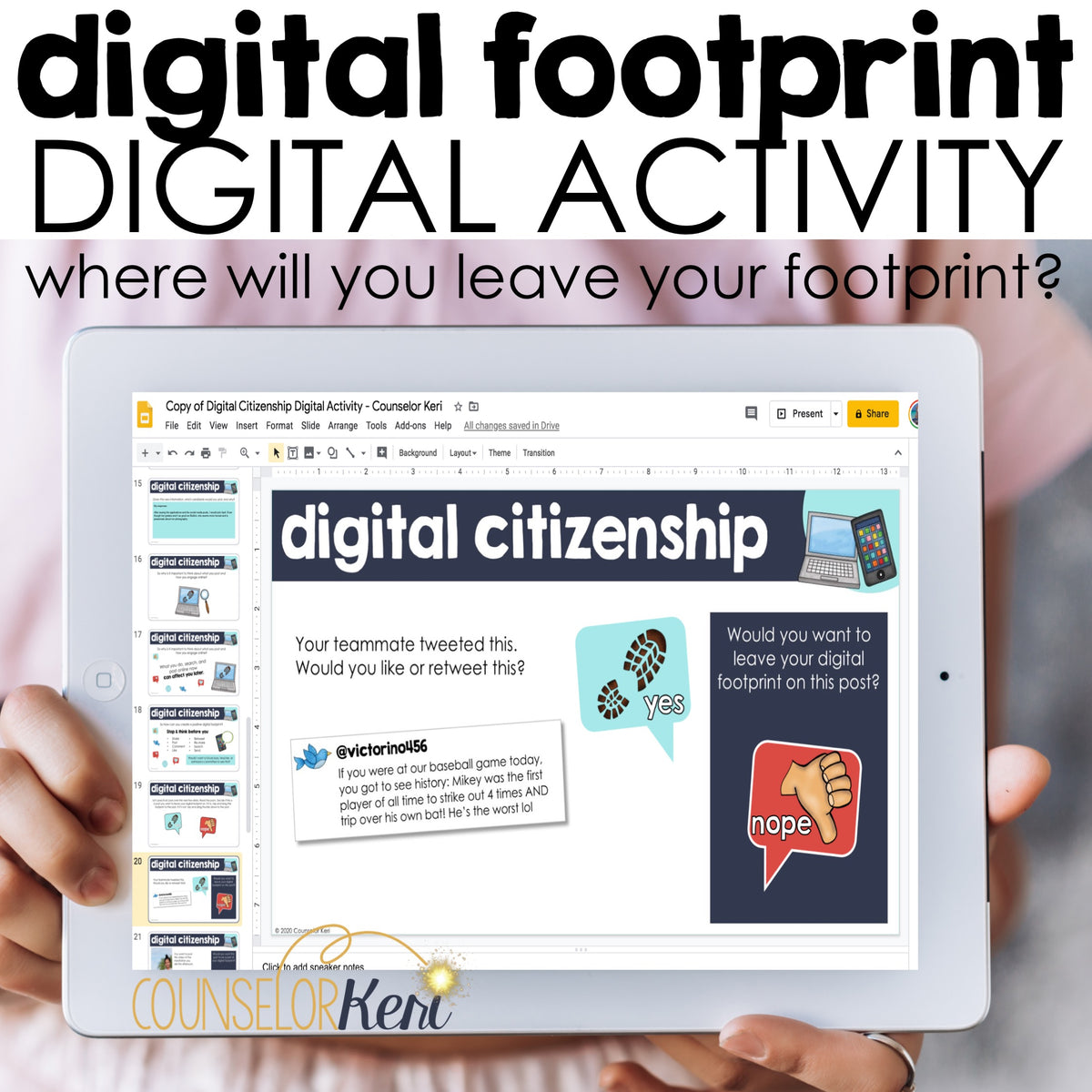 Digital Footprint Digital Activity for Google Classroom Distance Learn ...