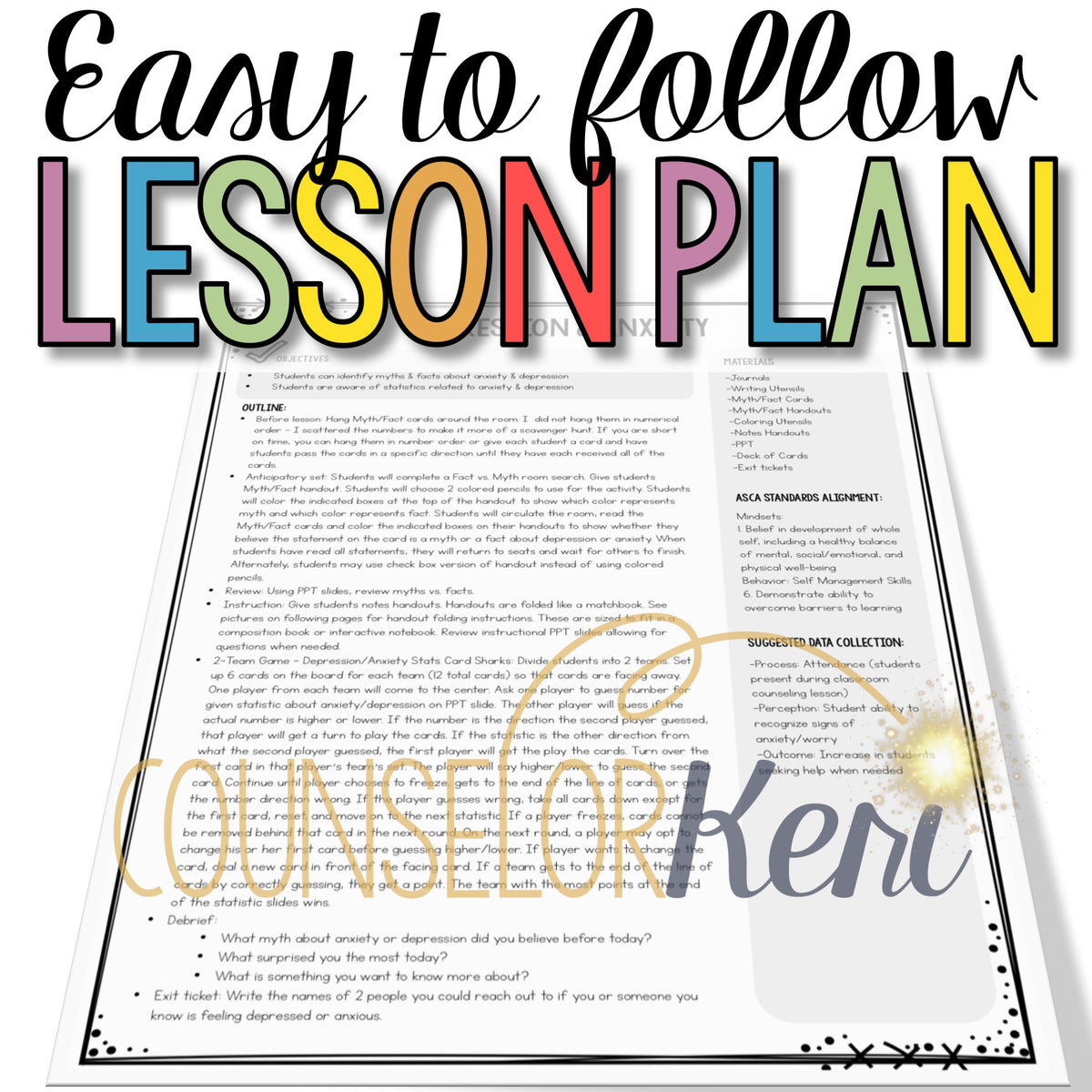 Depression and Anxiety Classroom Guidance Lesson Activities – Counselor ...