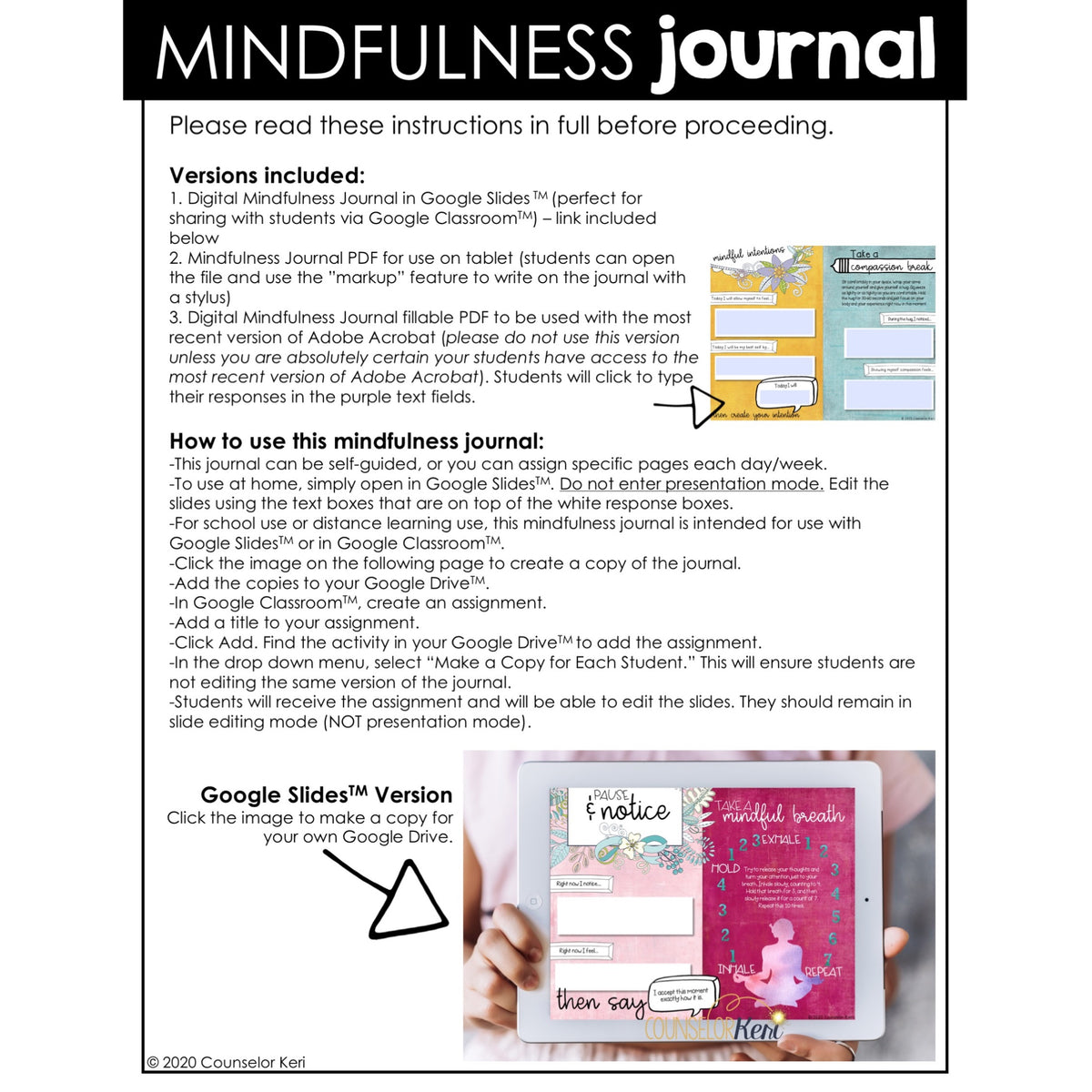 Digital Mindfulness Journal: Mindfulness Activities for Distance Learn ...