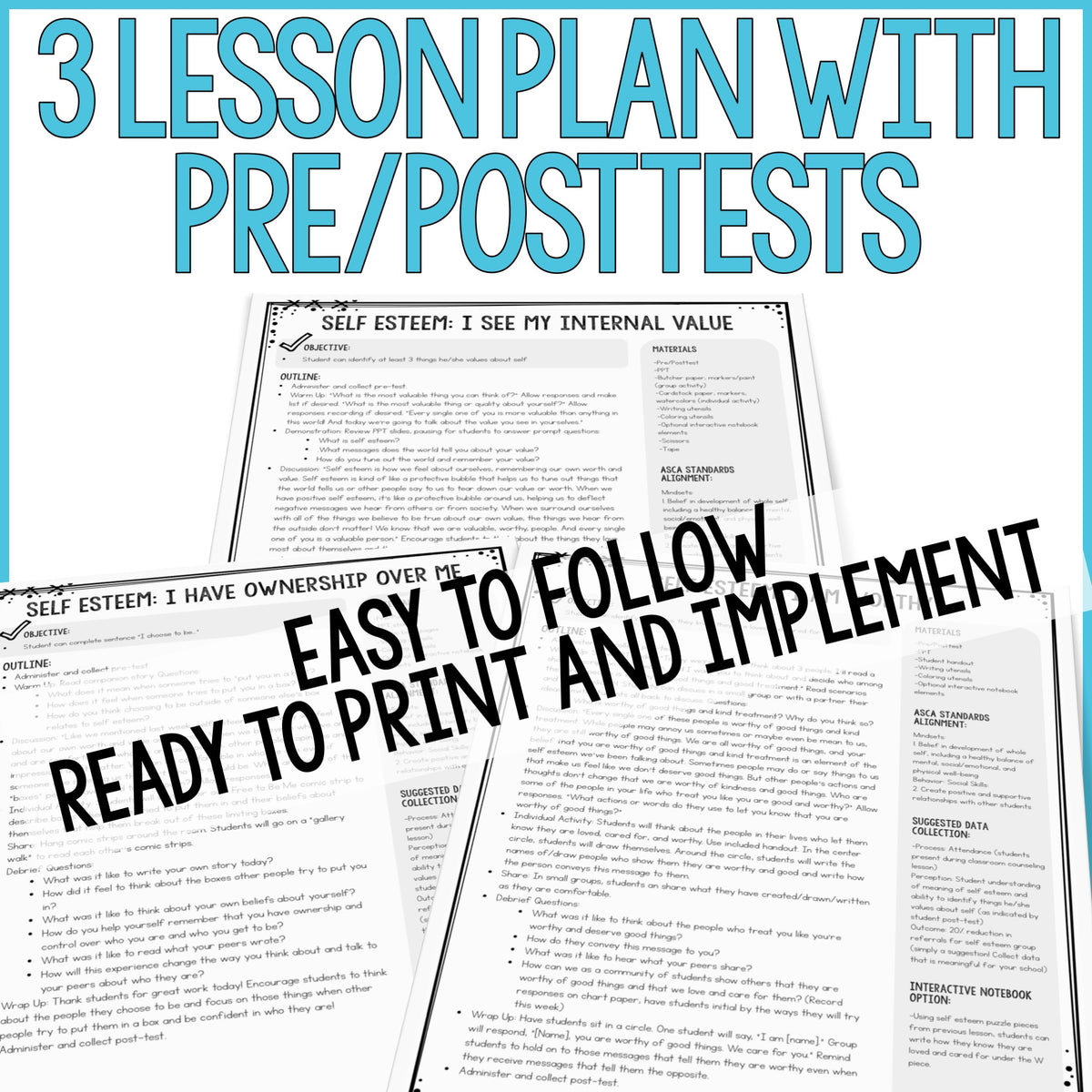 Self Esteem Activities Classroom Guidance Lessons for School Counselin ...