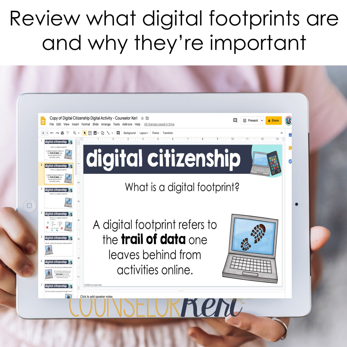 Digital Footprint Digital Activity for Google Classroom Distance Learn ...