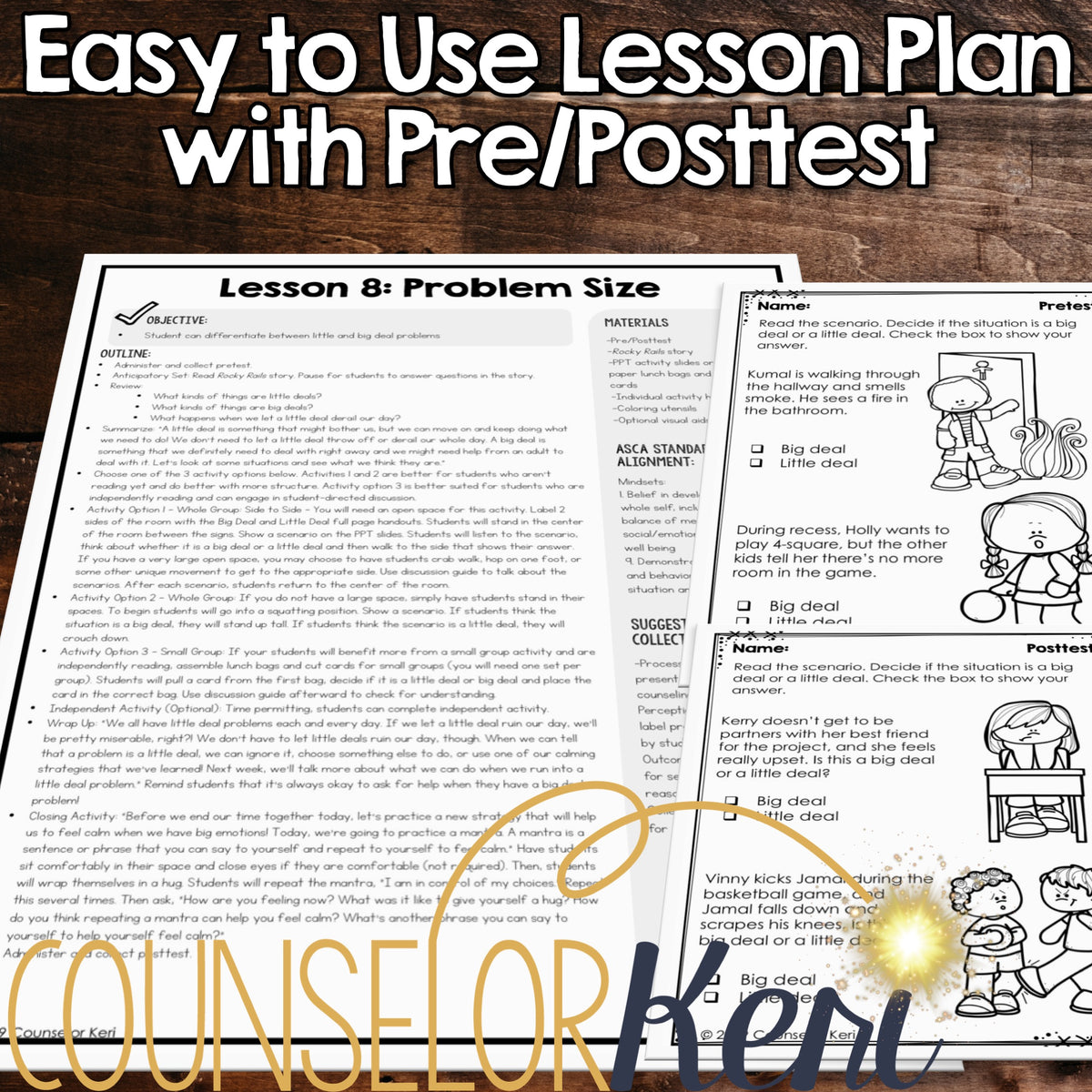 Size Of The Problem Activity Classroom Guidance Lesson How Big Is The Counselor Keri