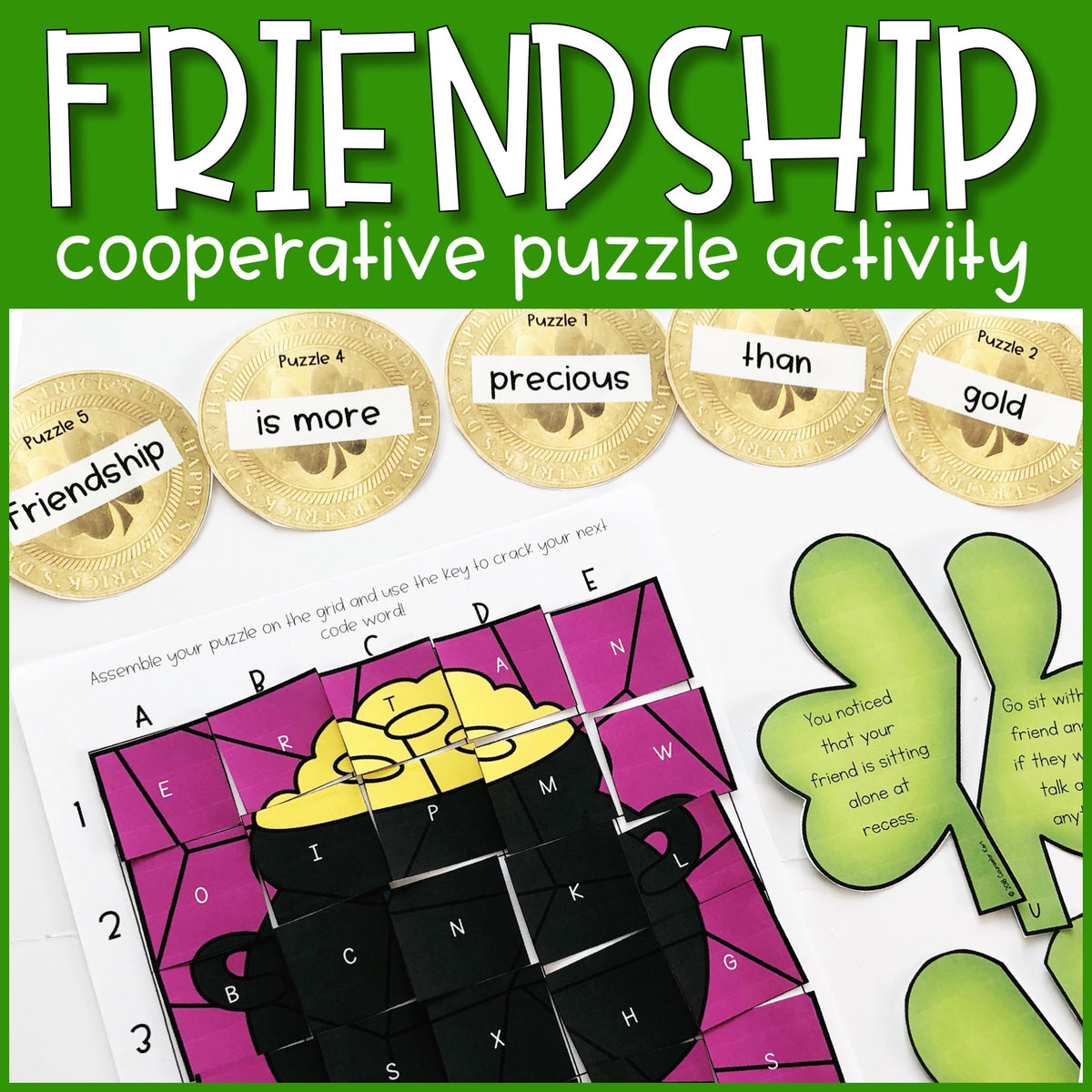 Cooperative Friendship Escape Room Style Activity for School Counselin ...