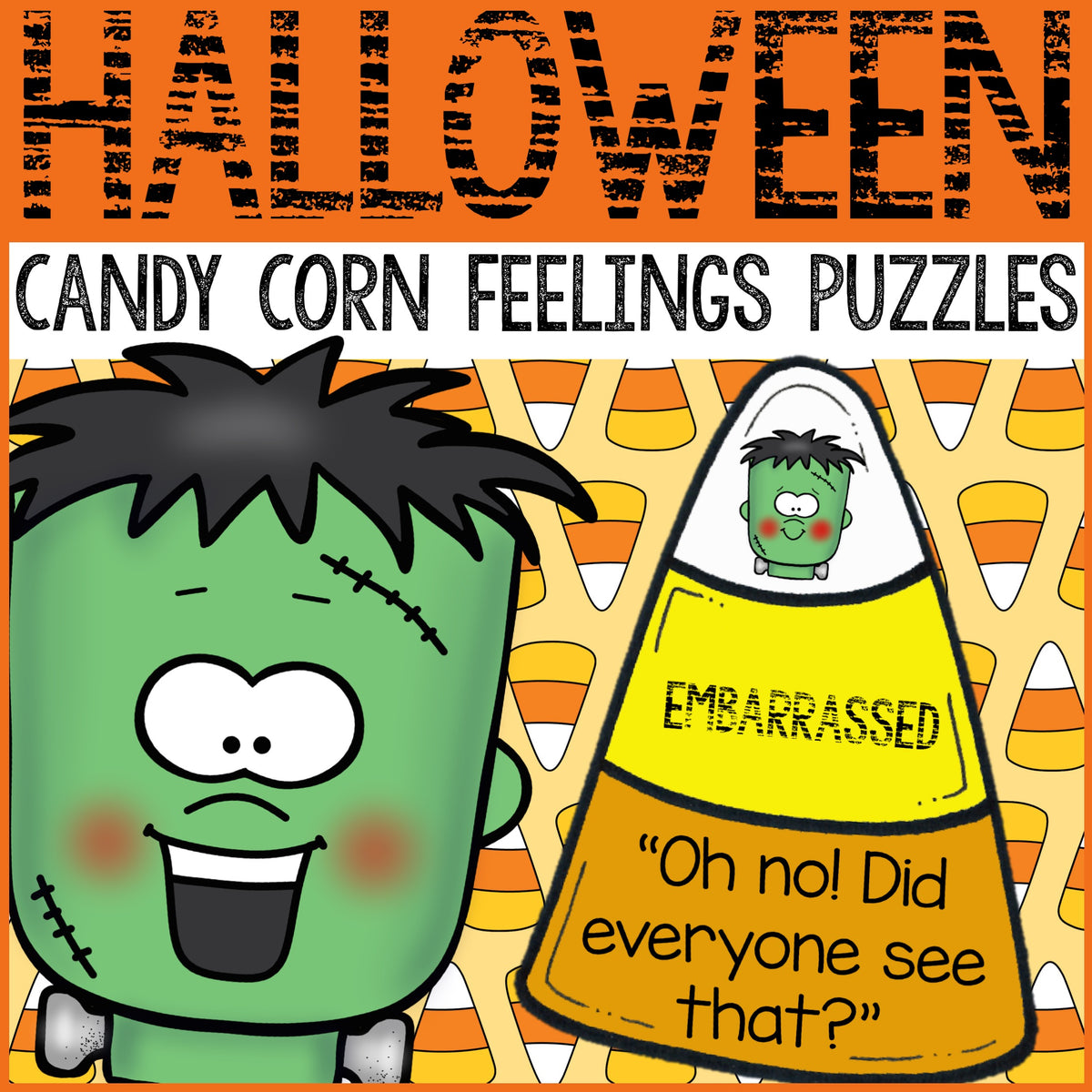 Halloween Activity Candy Corn Feelings Puzzles Emotions Puzzle School ...