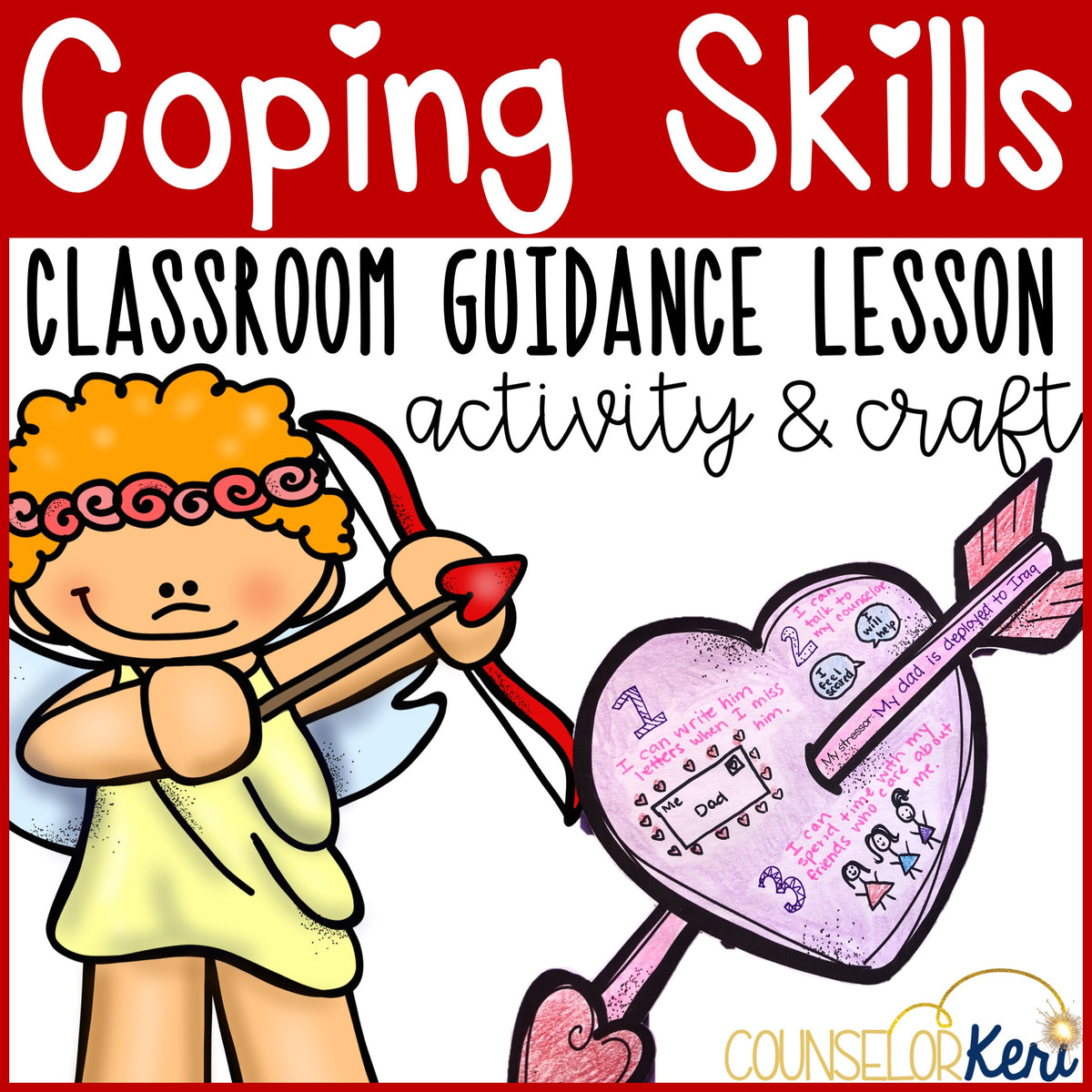 Valentine's Day Coping Skills Activity for Classroom Guidance or Group ...