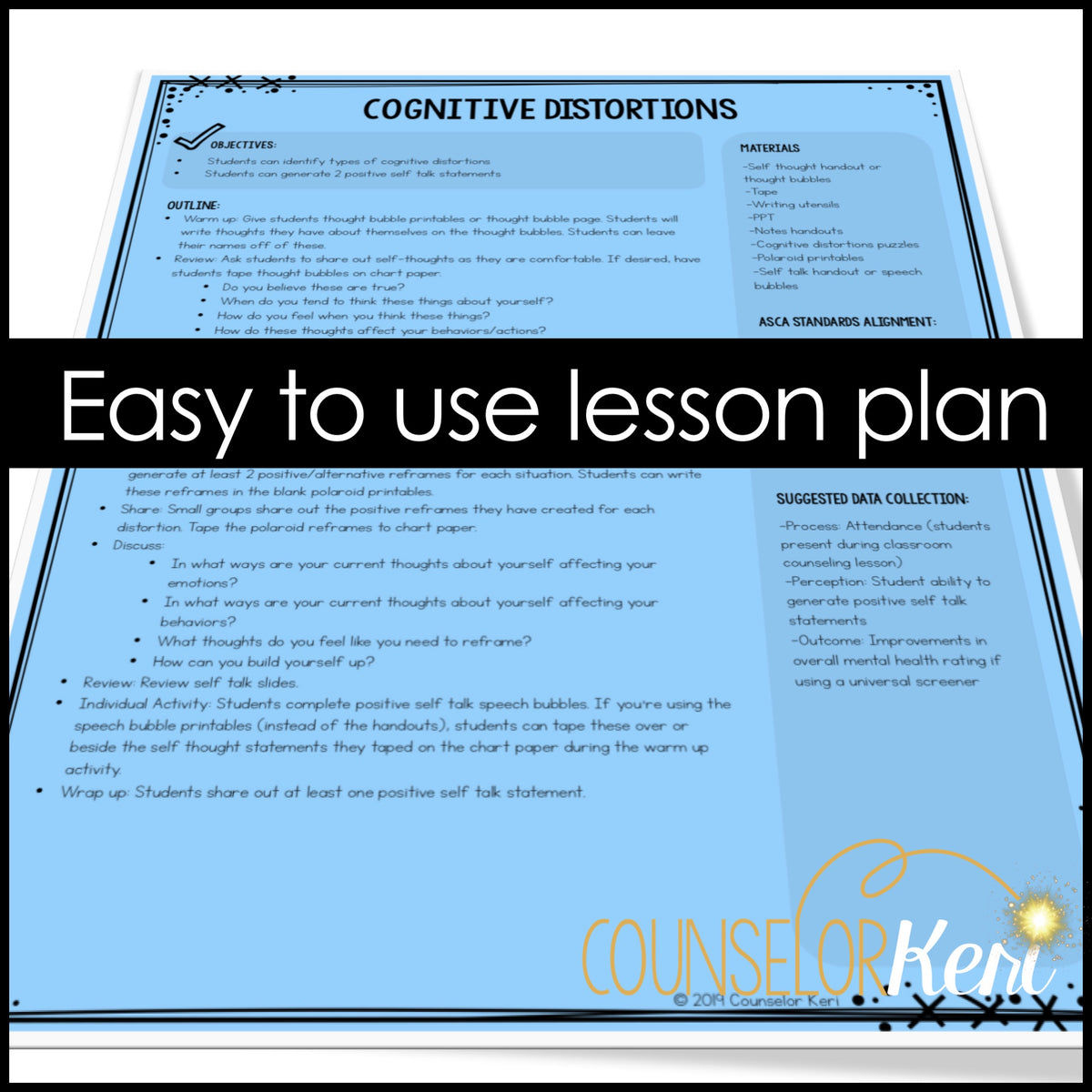 Cognitive Distortions Classroom Counseling Lesson – Counselor Keri
