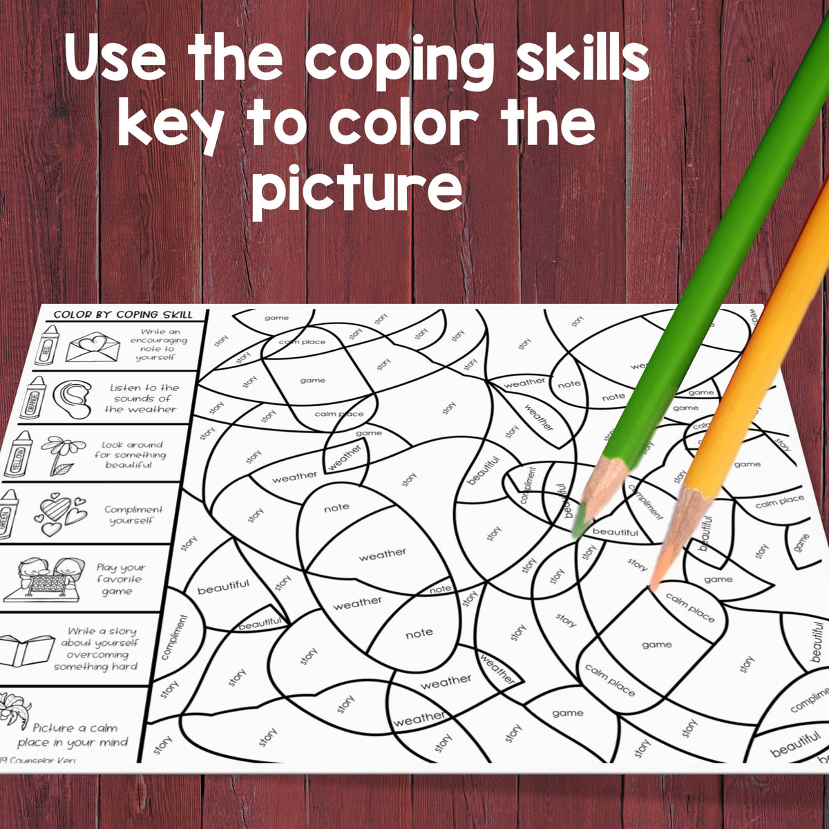 Color by Coping Skills Halloween Counseling Activity – Counselor Keri