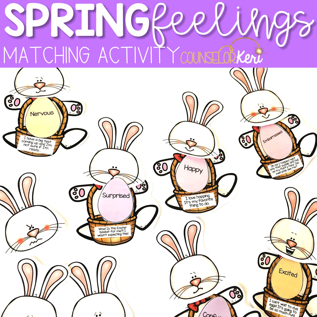 Feelings and Emotions Matching for Easter or Spring Activity School Co ...