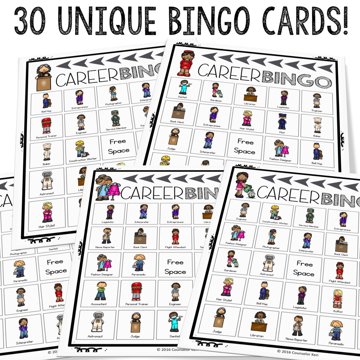 Career Bingo 2 - Community Helper Game for Elementary Career Education ...