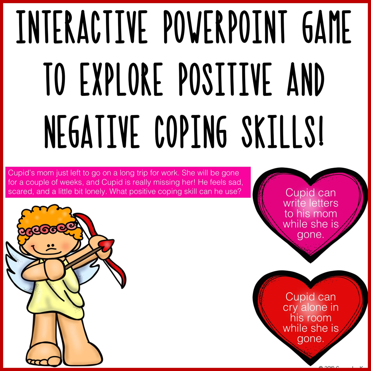 Valentine's Day Coping Skills Activity for Classroom Guidance or Group ...
