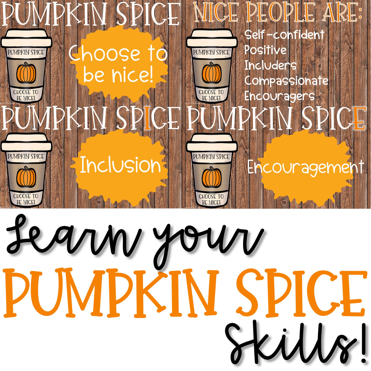 Pumpkin Spice Fall Kindness Activity for Elementary School Counseling ...
