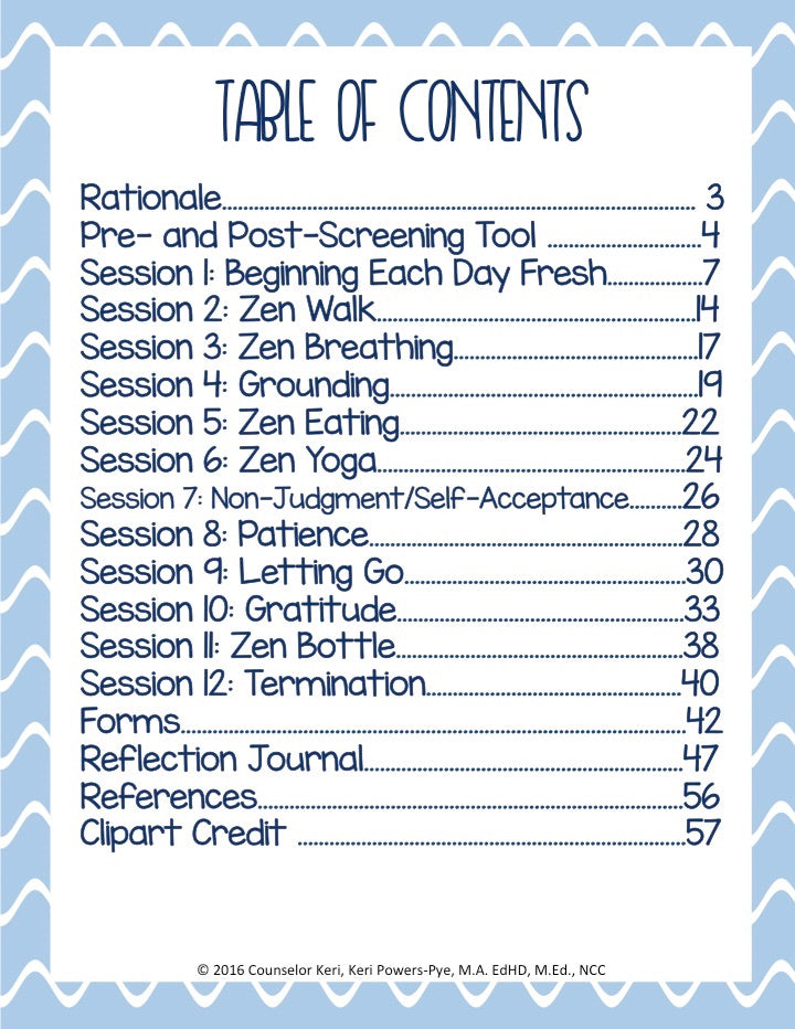 Zen Kids: Mindfulness Group Counseling Program with Mindfulness Activi ...