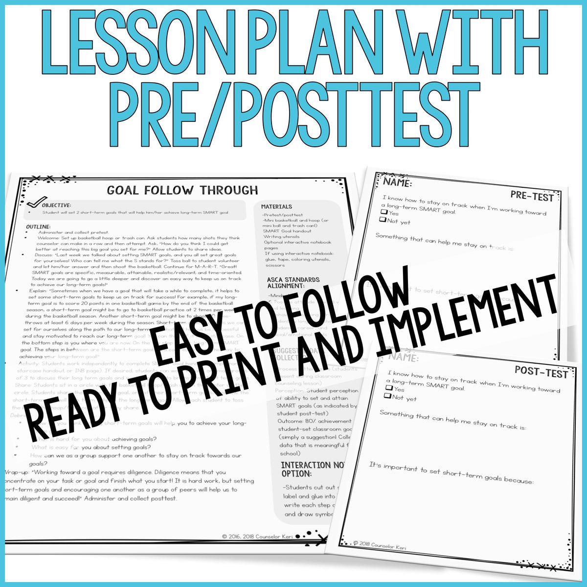 SMART Goals Activity: Goal Tracking Classroom Guidance Lesson for Coun ...