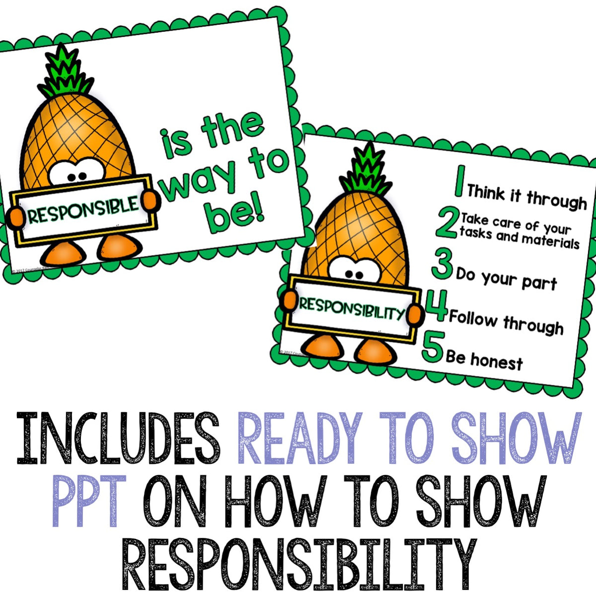 Responsibility Classroom Guidance Lesson for School Counseling Pineapp ...