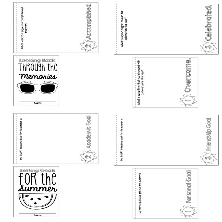 End of the Year Reflection & Summer Goal Setting Flipbooks - School Co ...