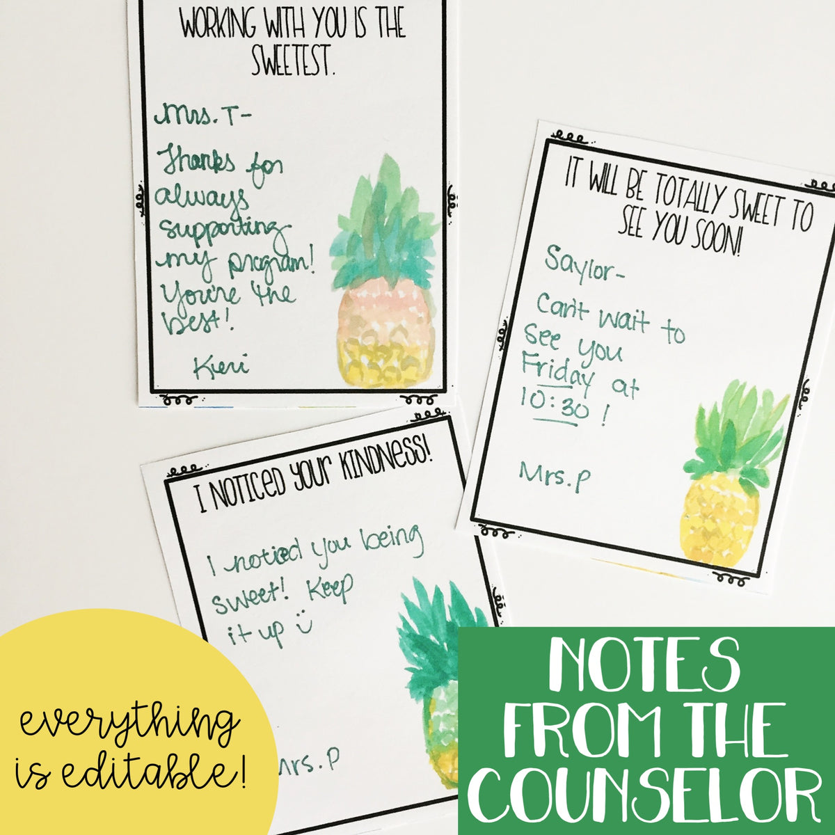 Watercolor Pineapple School Counseling Office Mini Decor Set ...