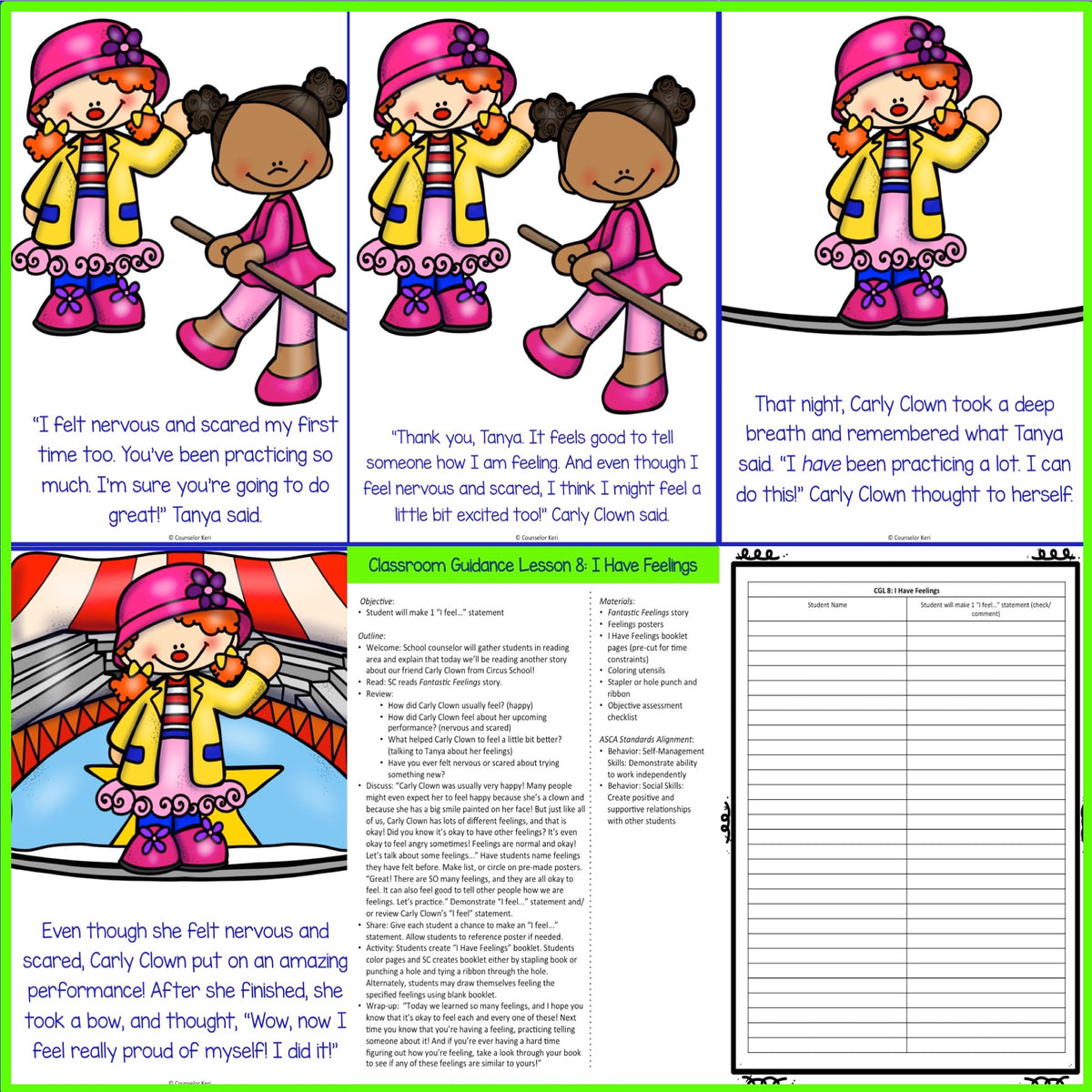 Feelings and Emotions Classroom Guidance Lesson Pre-K and Kindergarten ...