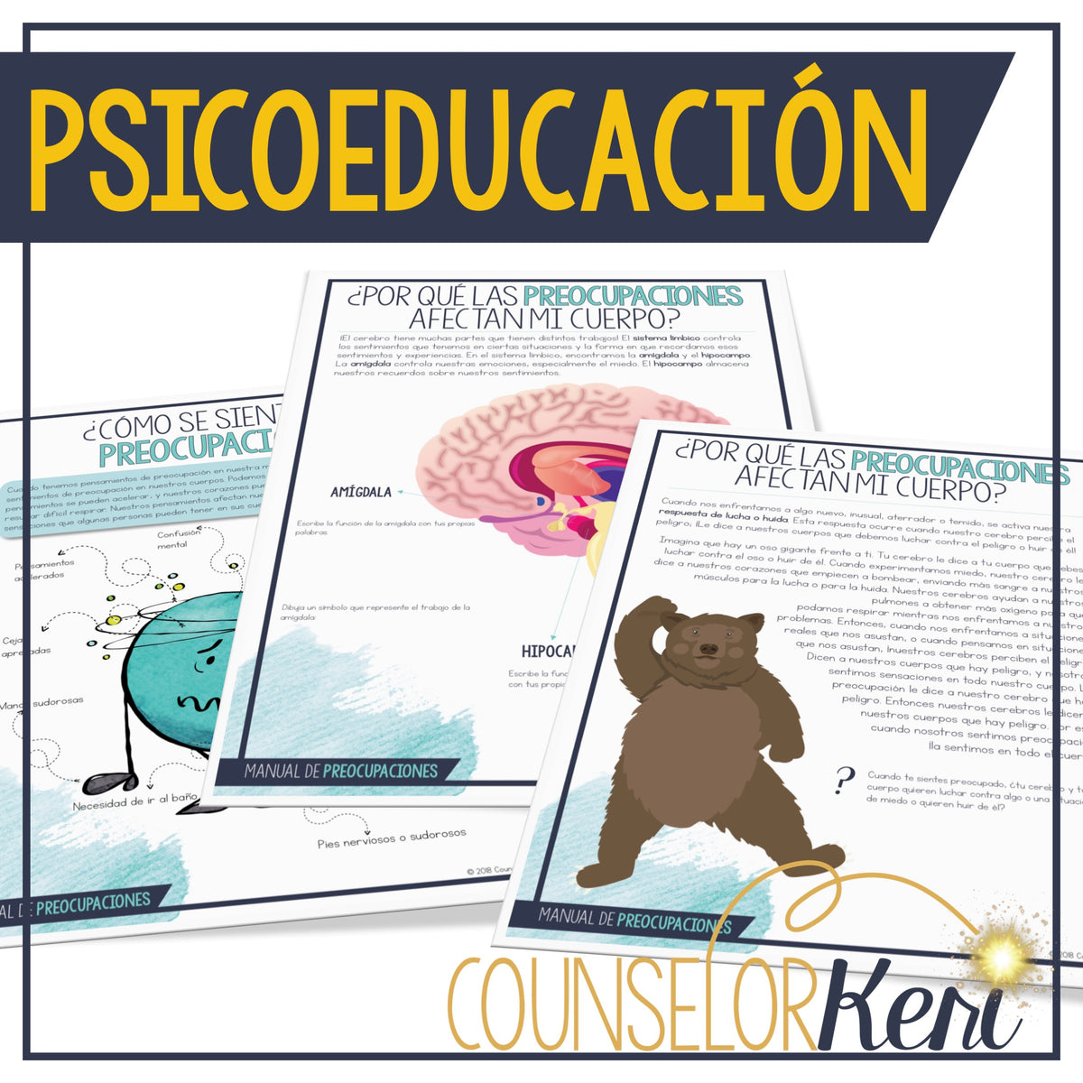 Spanish Worry Workbook Managing Worry Activities & Spanish Counseling ...