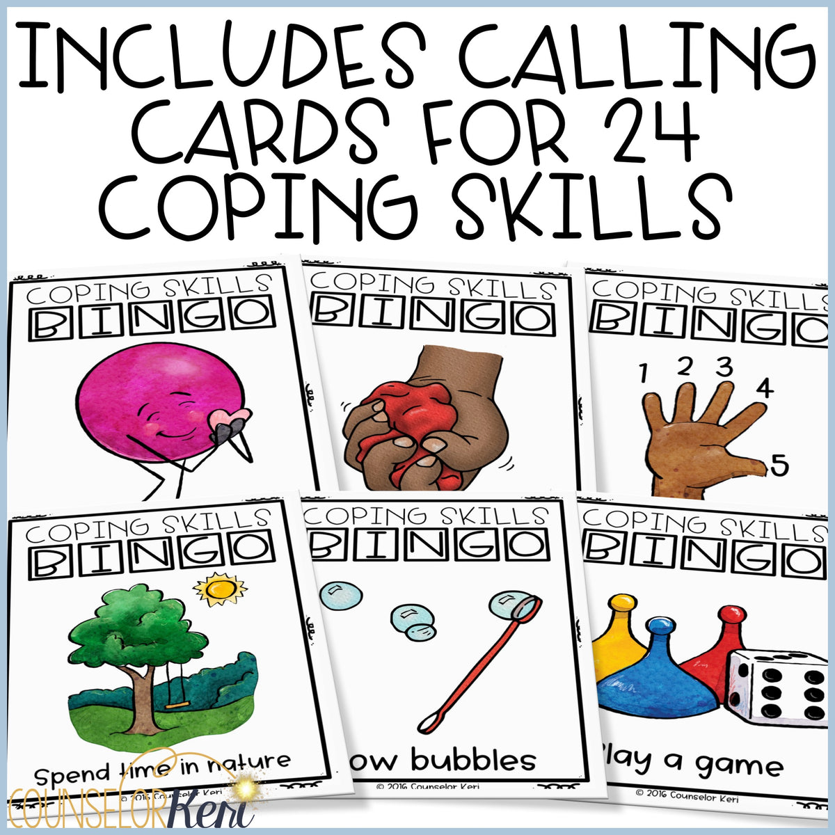 Coping Skills Game: Bingo Counseling Game to Practice Calming Strategi ...