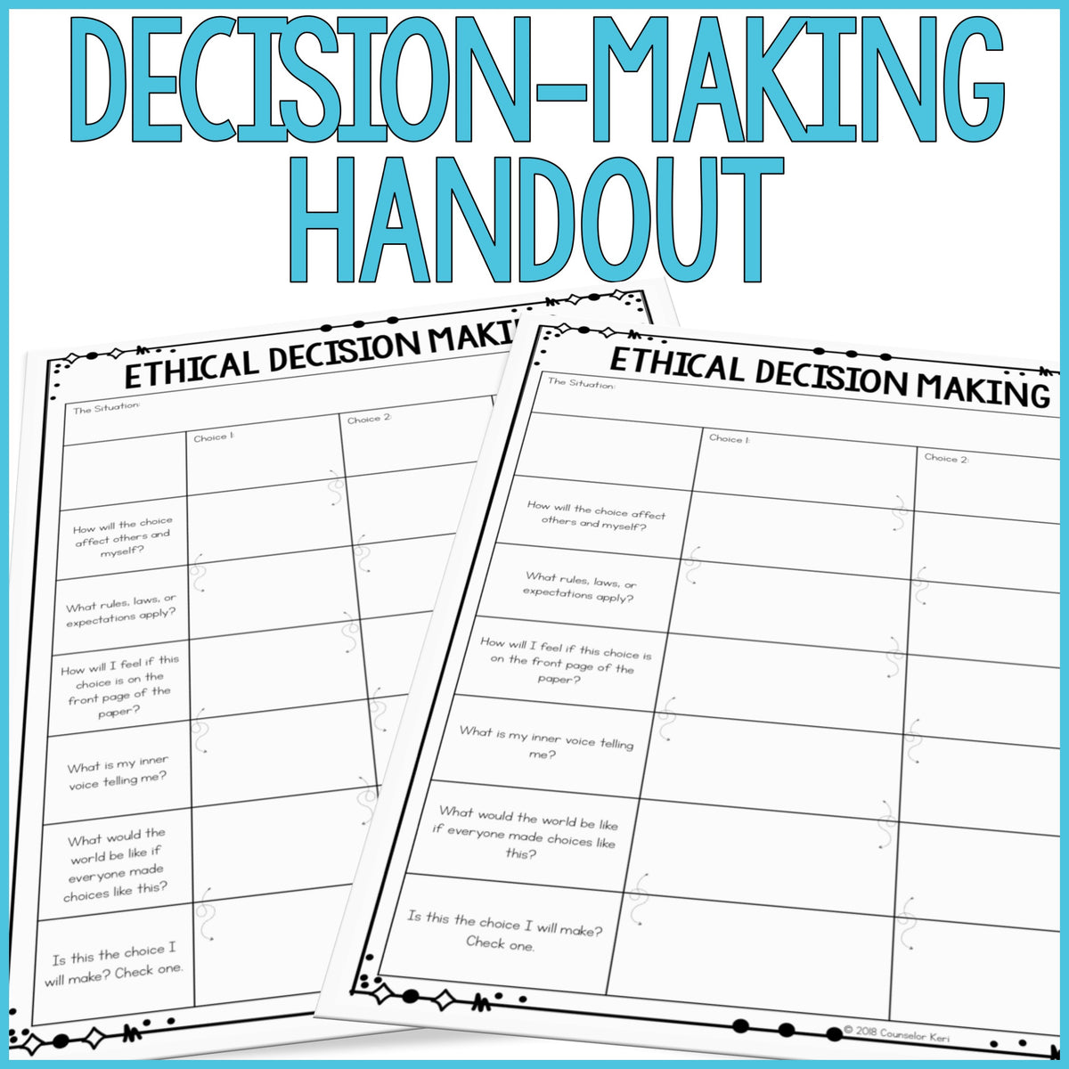 Ethical Decision Making Classroom Guidance Lesson for School Counselin ...