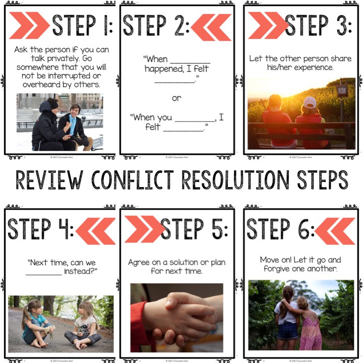 Conflict Resolution Classroom Guidance Lesson for School Counseling ...