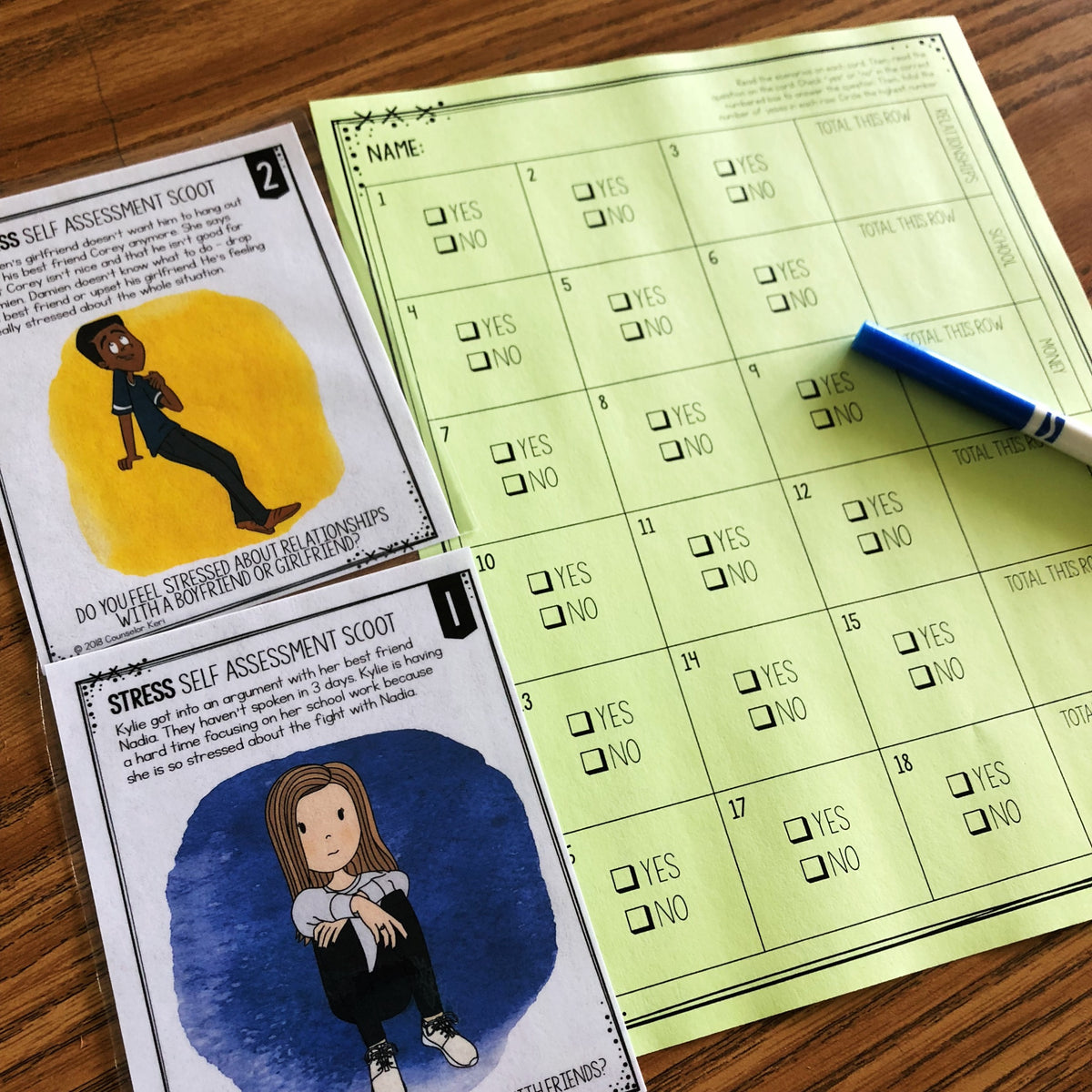 Stress Activity: Stress Self Assessment Classroom Guidance Lesson Stre ...