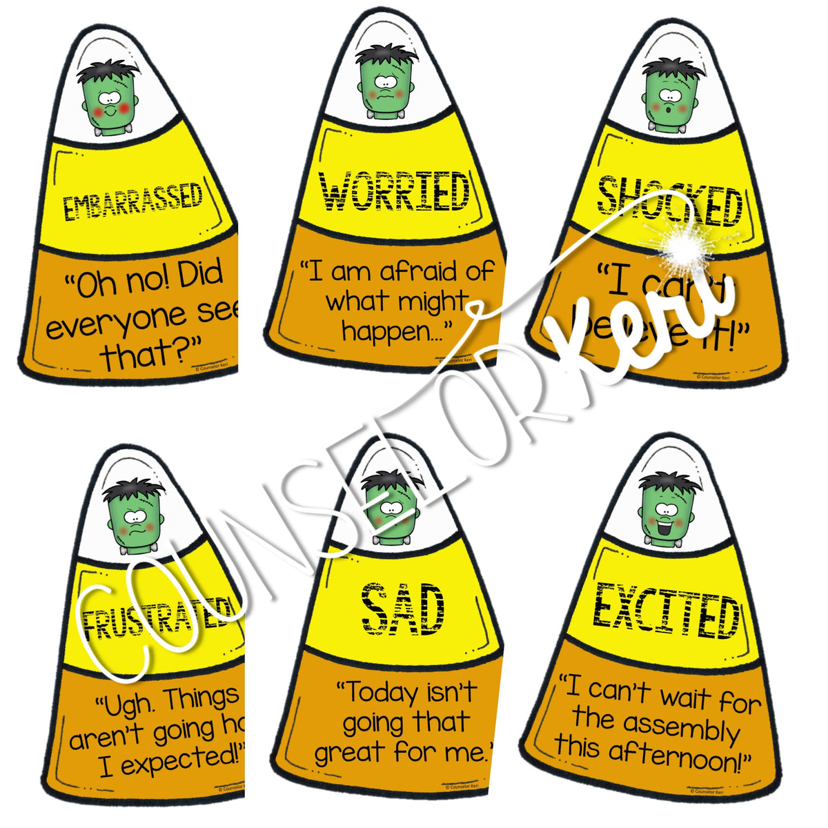 Halloween Activity Candy Corn Feelings Puzzles Emotions Puzzle School ...