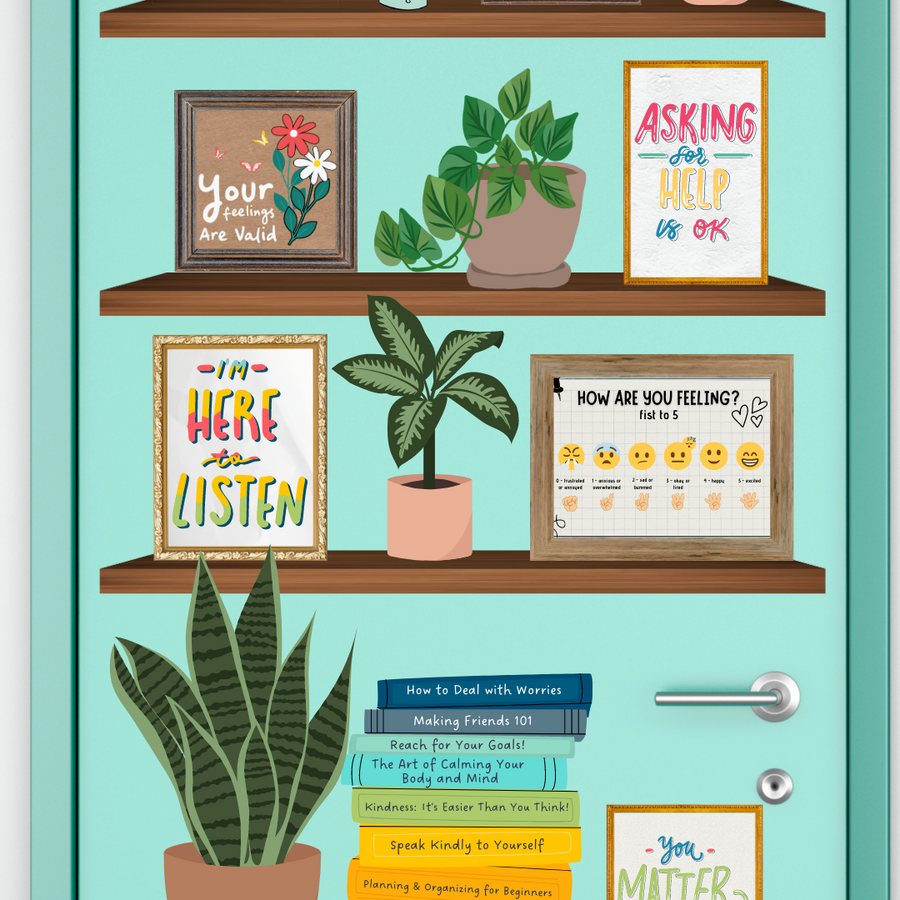 Positive Message & Plants Door Decor and Bulletin Board – Counselor Keri