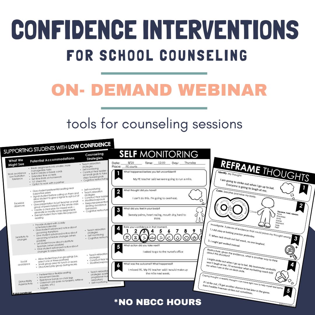Fall Learning Series Webinar: Confidence Interventions for School Coun ...
