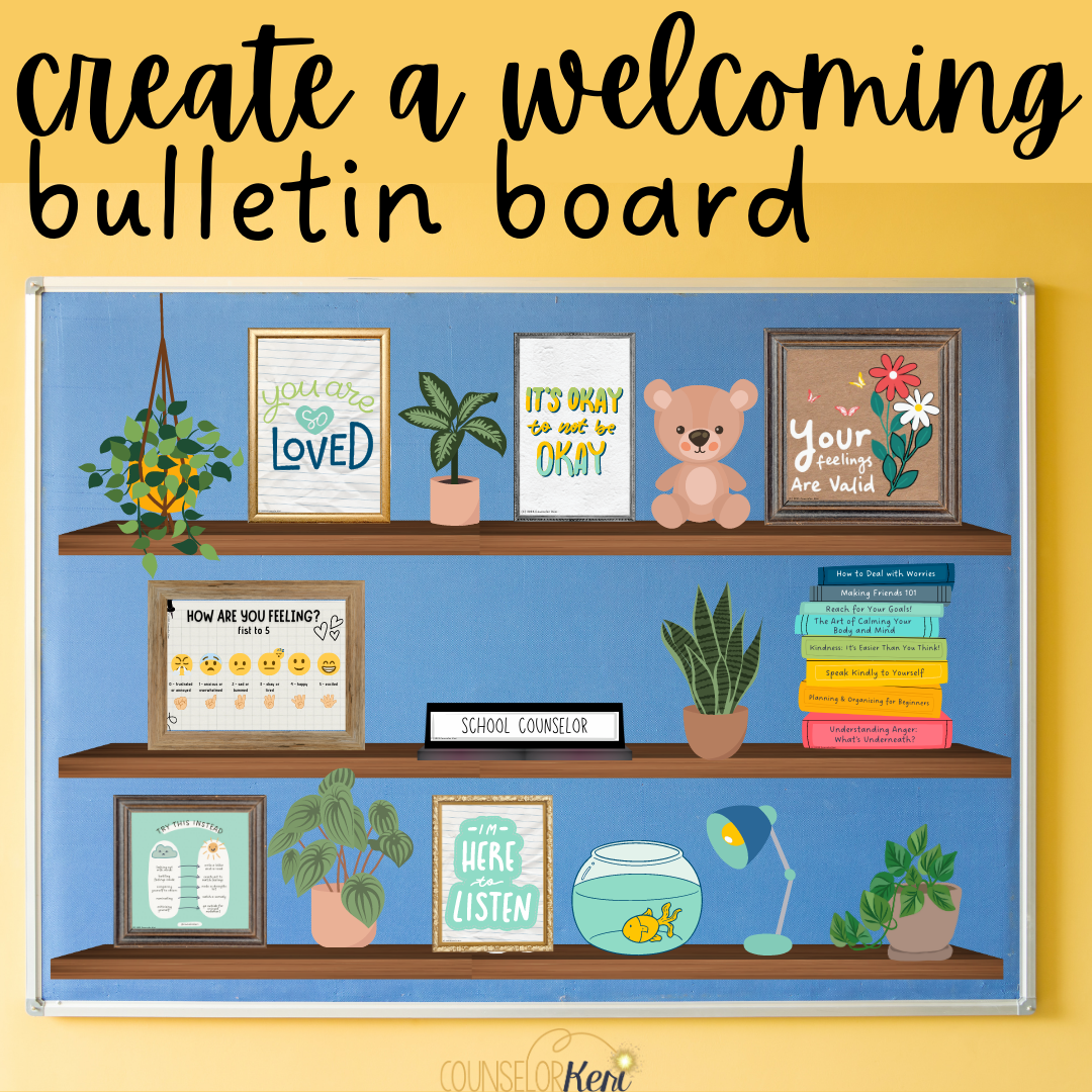 Positive Message & Plants Door Decor and Bulletin Board – Counselor Keri