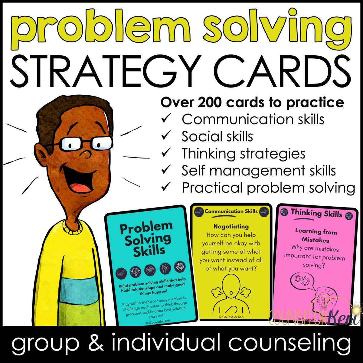 Problem Solving Strategies Deck: Problem Solving Skills for School Cou ...