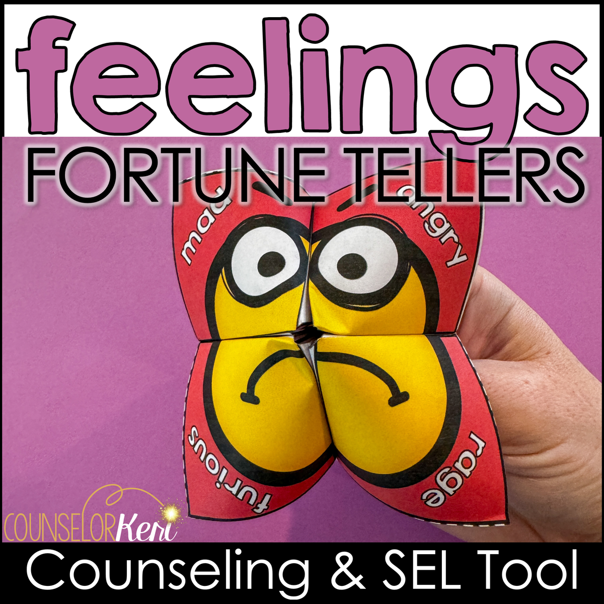 Feelings Calming Strategy Tool: Emoji Fortune Tellers for Counseling a ...
