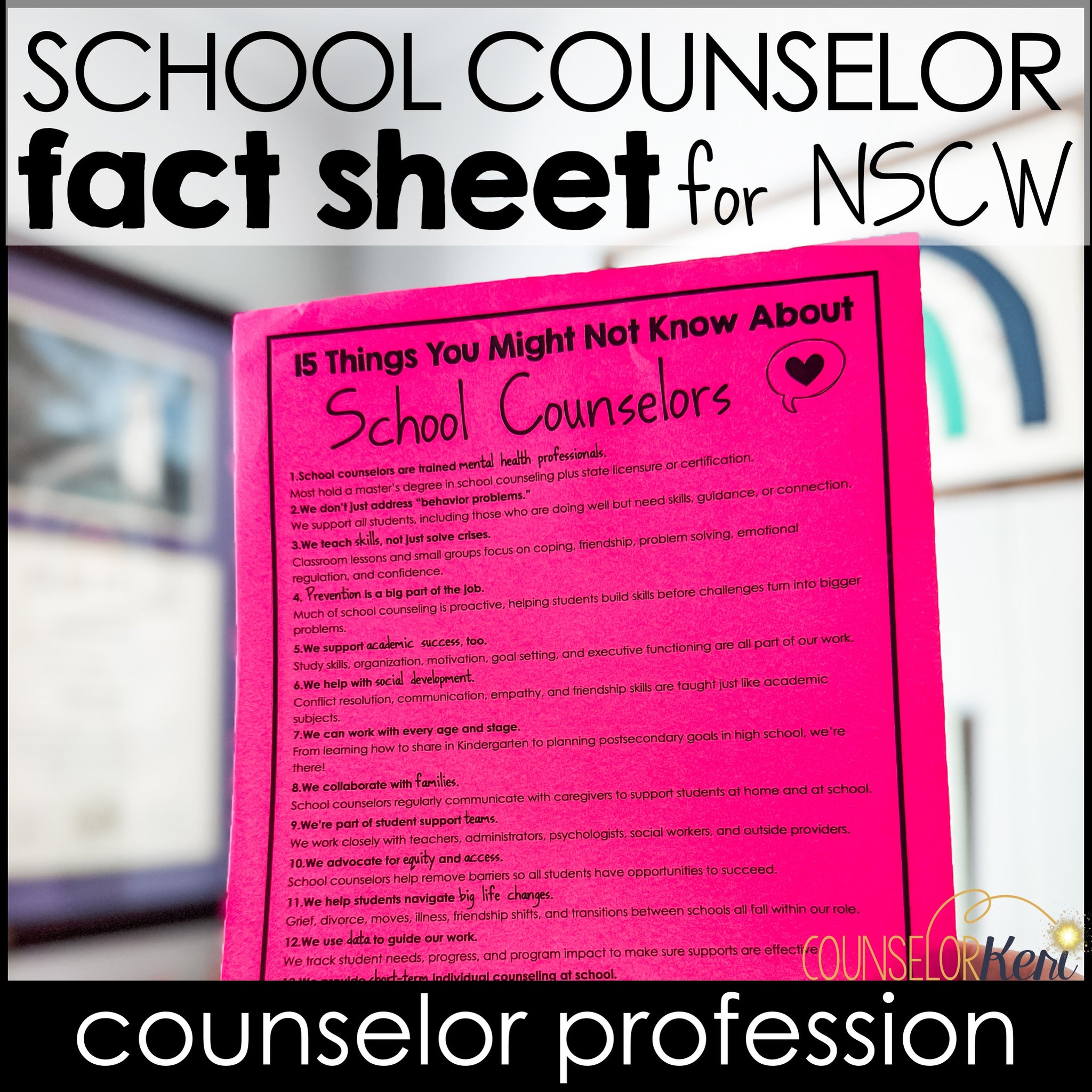 15 Things You Might Not Know About School Counselors Fact Sheet for NC ...