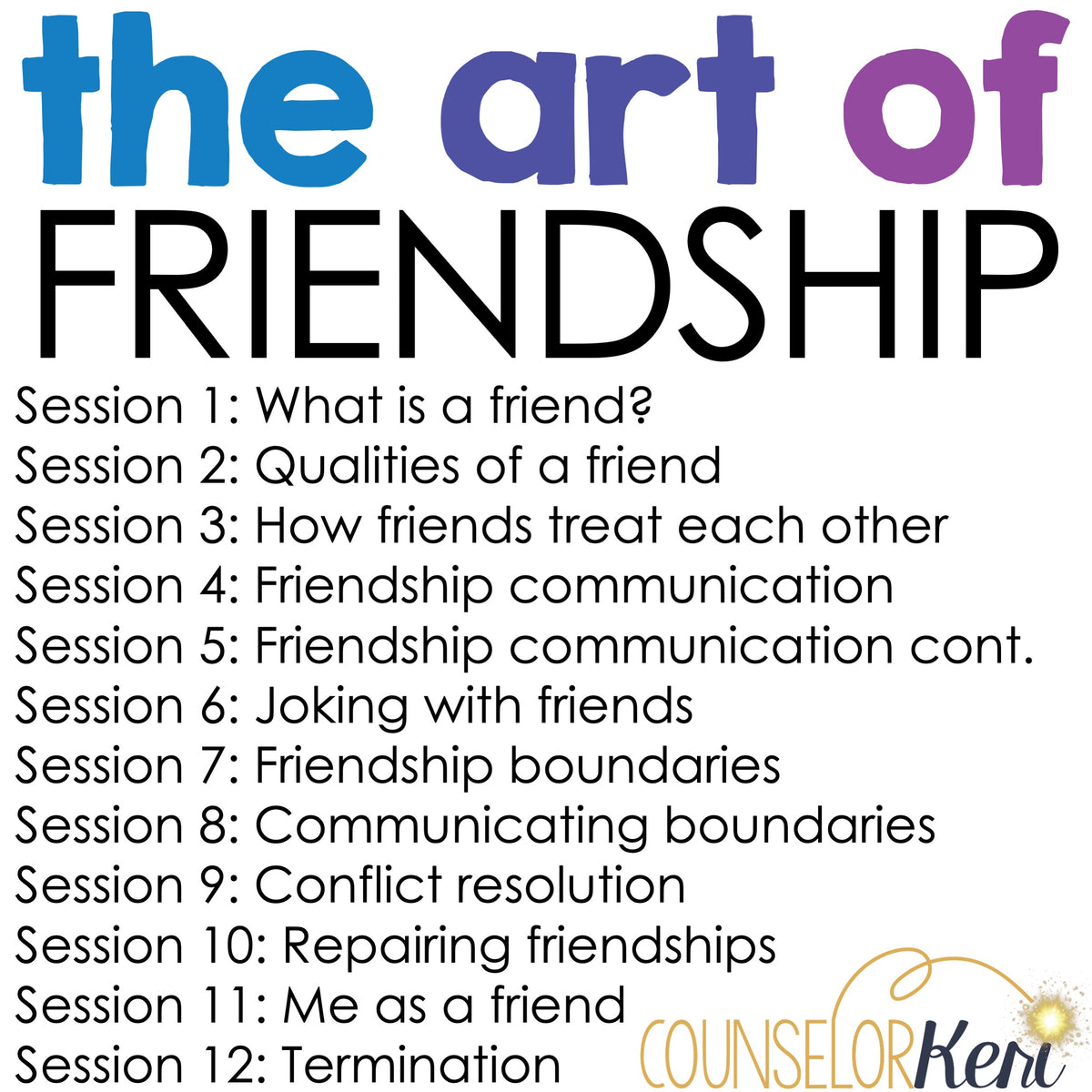Friendship Group Counseling: Friendship Activities for Boundaries and ...