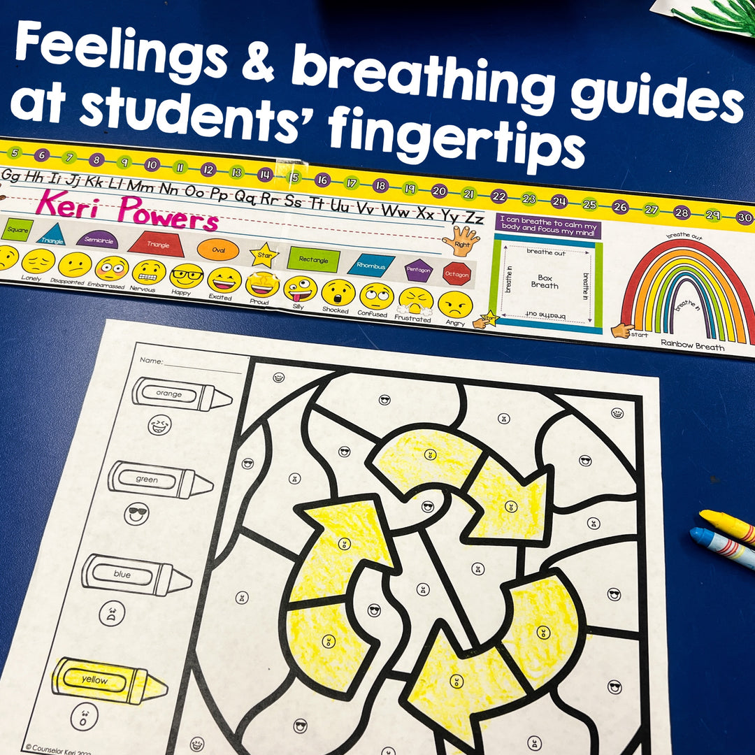 Desk Name Labels with SEL Tools: Feelings, Breathing Guides, & Affirma ...