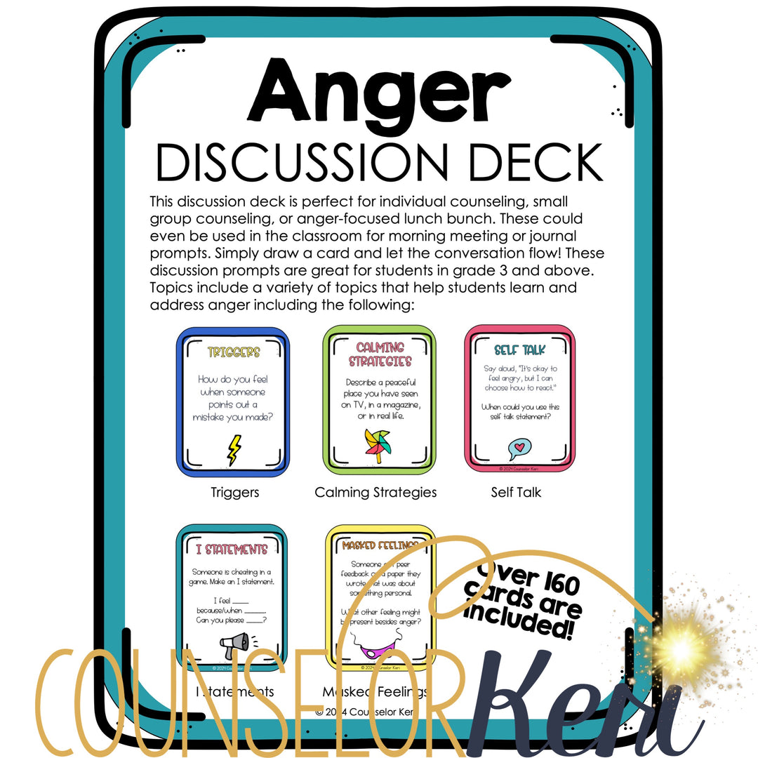 Anger Activity: Anger SEL Discussion Prompts for Counseling – Counselor ...