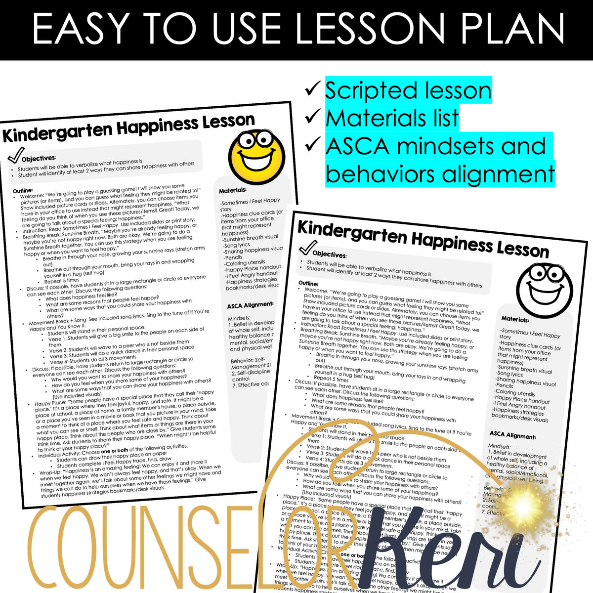 I Feel Happy Counseling Activity: Happiness Lesson for Kindergarten Co ...