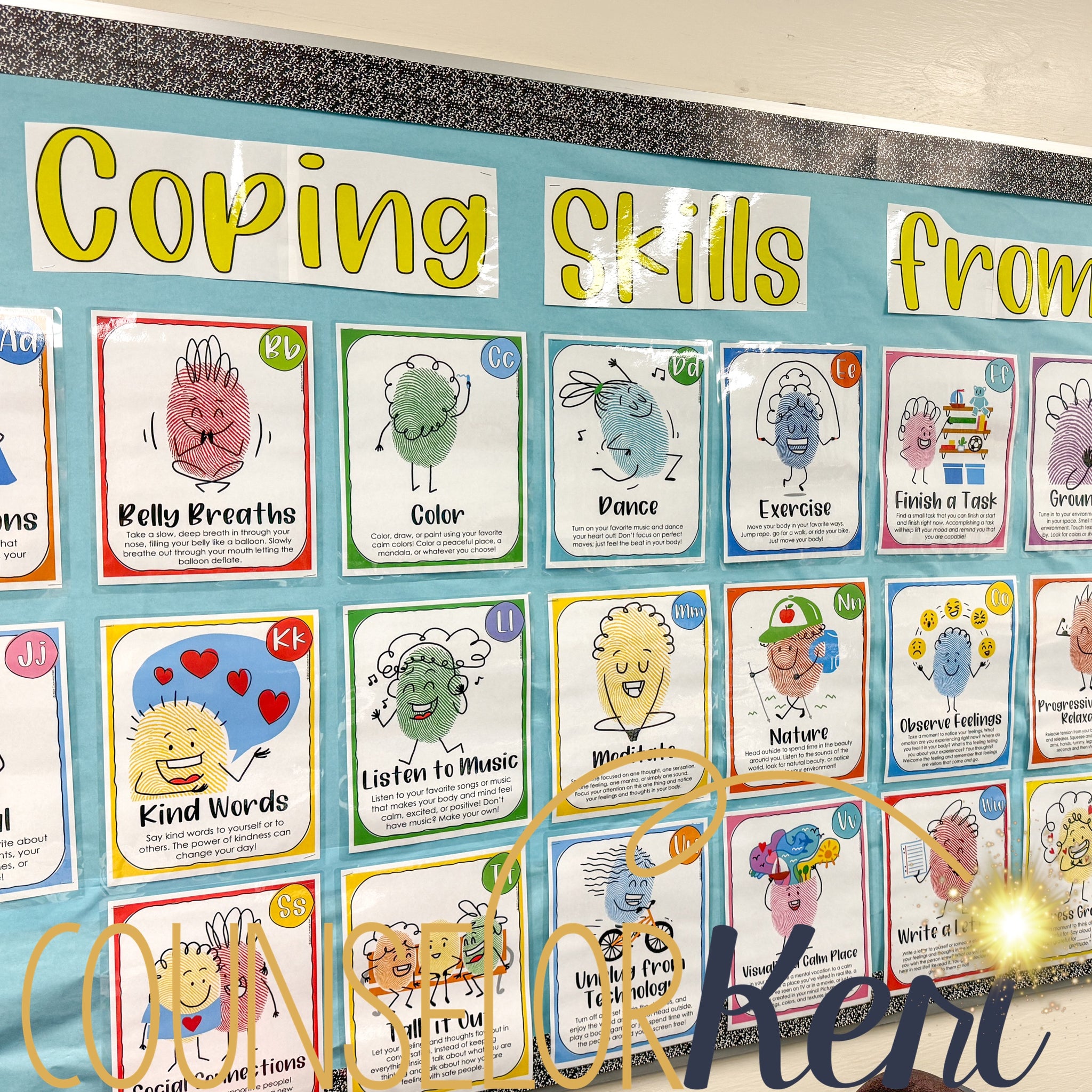 Coping Skills from A to Z Bulletin Board: Calming Strategies Bulletin ...